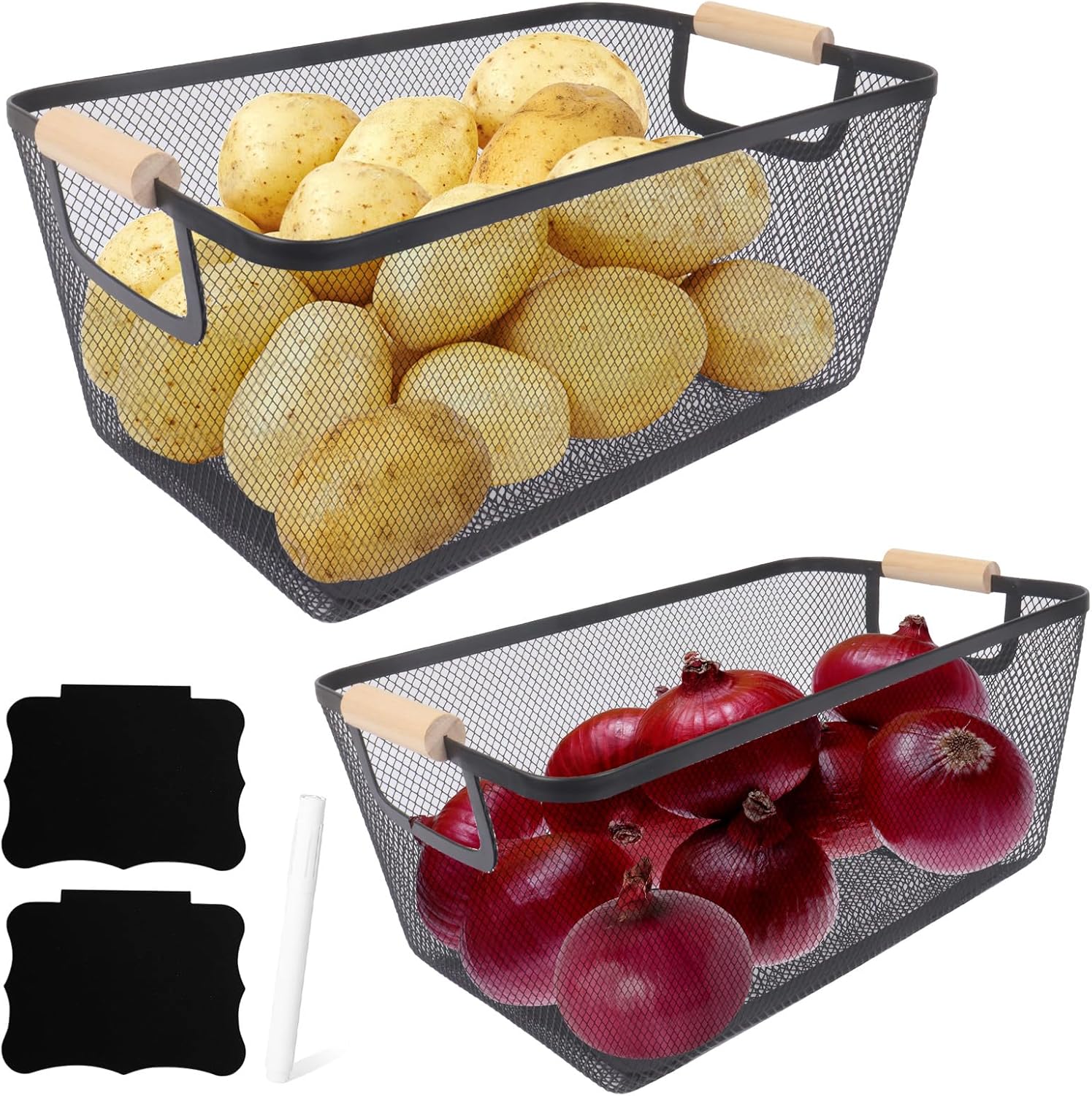 Amazon.com: Xbopetda Potato and Onion Storage Bin, 2 Set Potato Bin ...