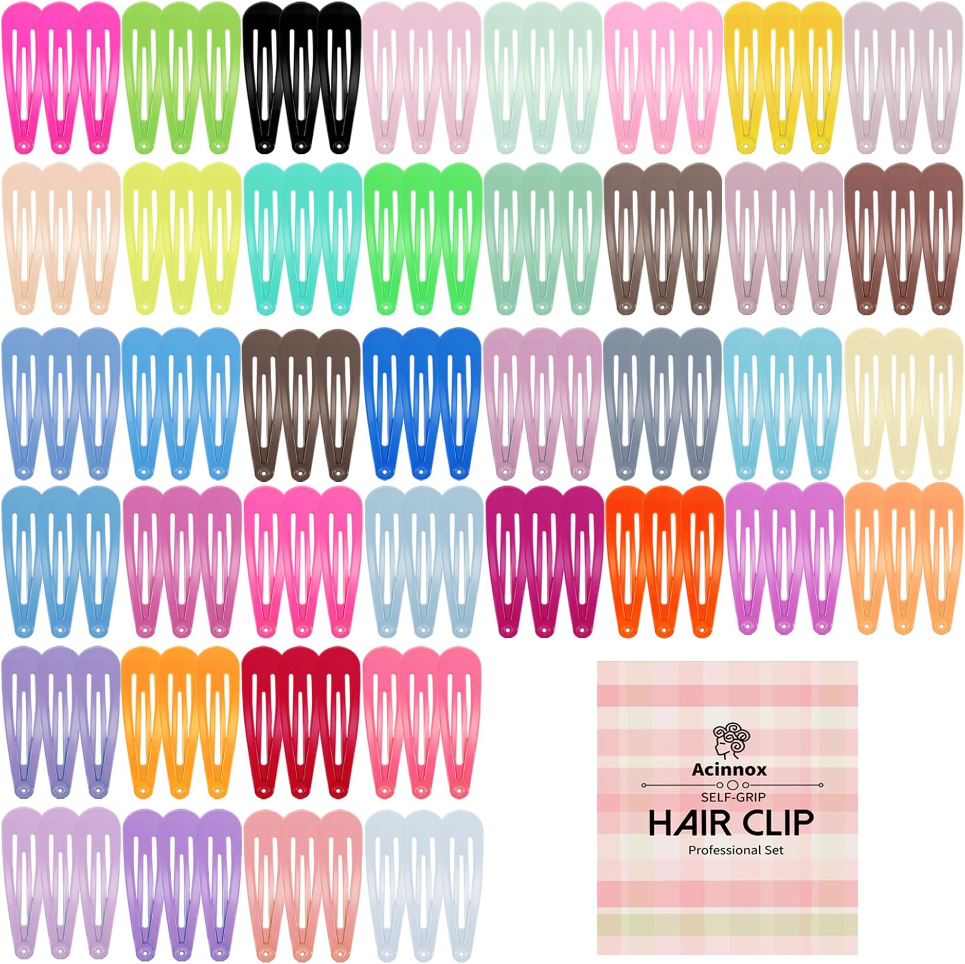 Amazon.com: 120 Pcs Snap Hair Clips Hair Barrettes,2 Inch Barrettes ...