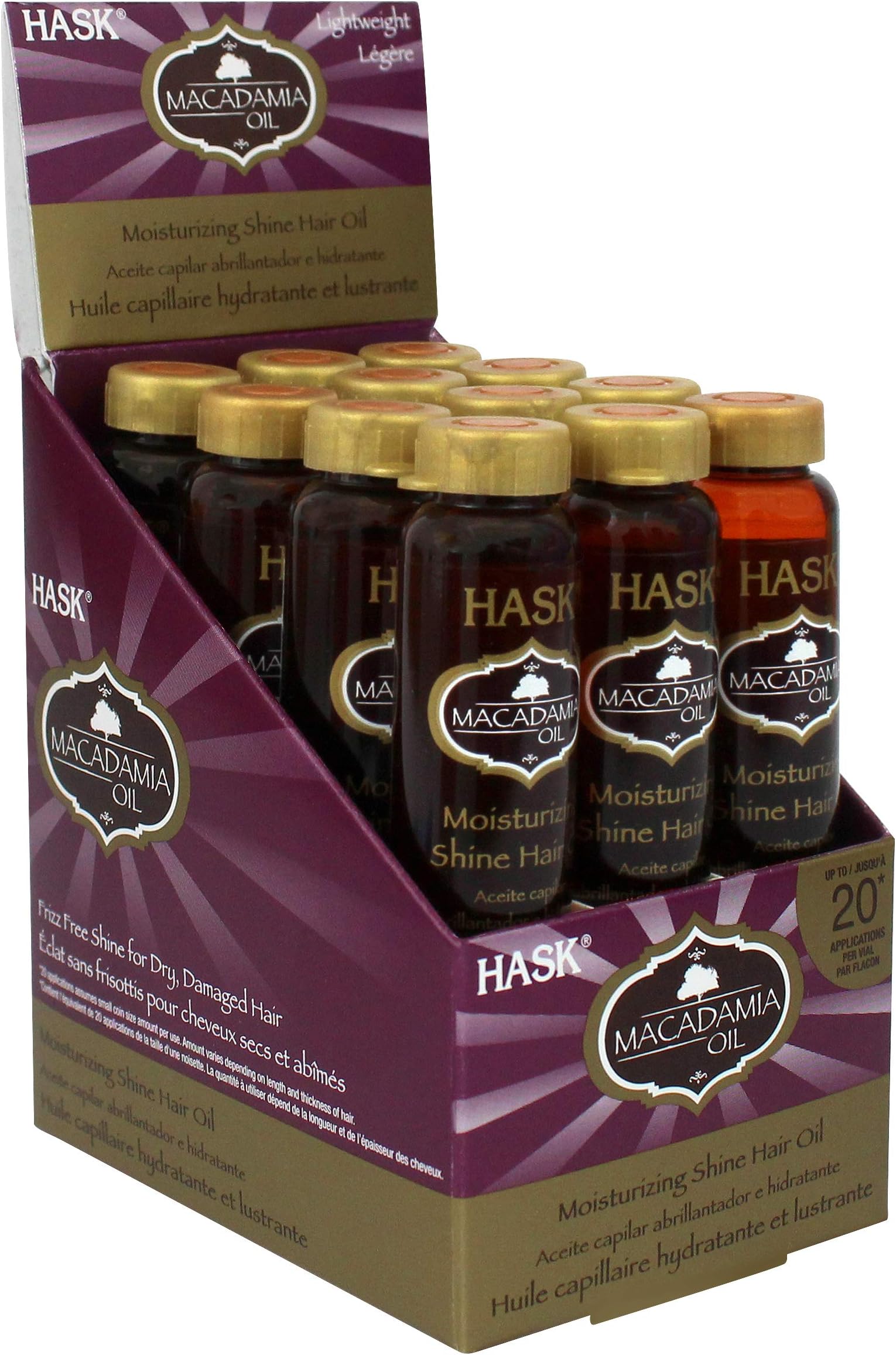 Amazon.com: Hask Argan Oil Repairing Shine Hair Oil 5/8 oz (Pack of 12 ...