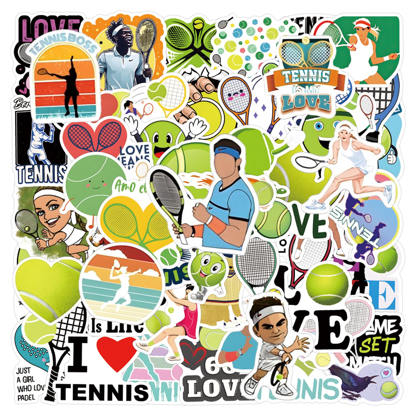 Amazon.com: Tennis Stickers 110PCS for Water Bottles,Waterproof Vinyl ...