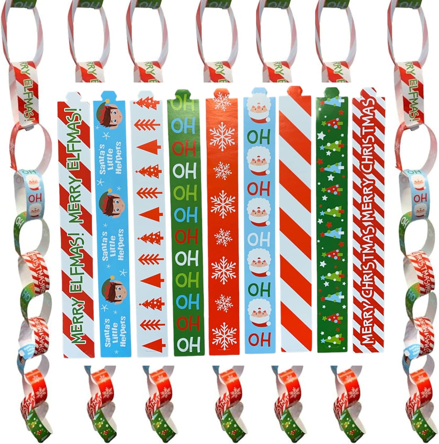Amazon.com: Christmas Paper Chain Strips Make Your Own Garland Chains ...