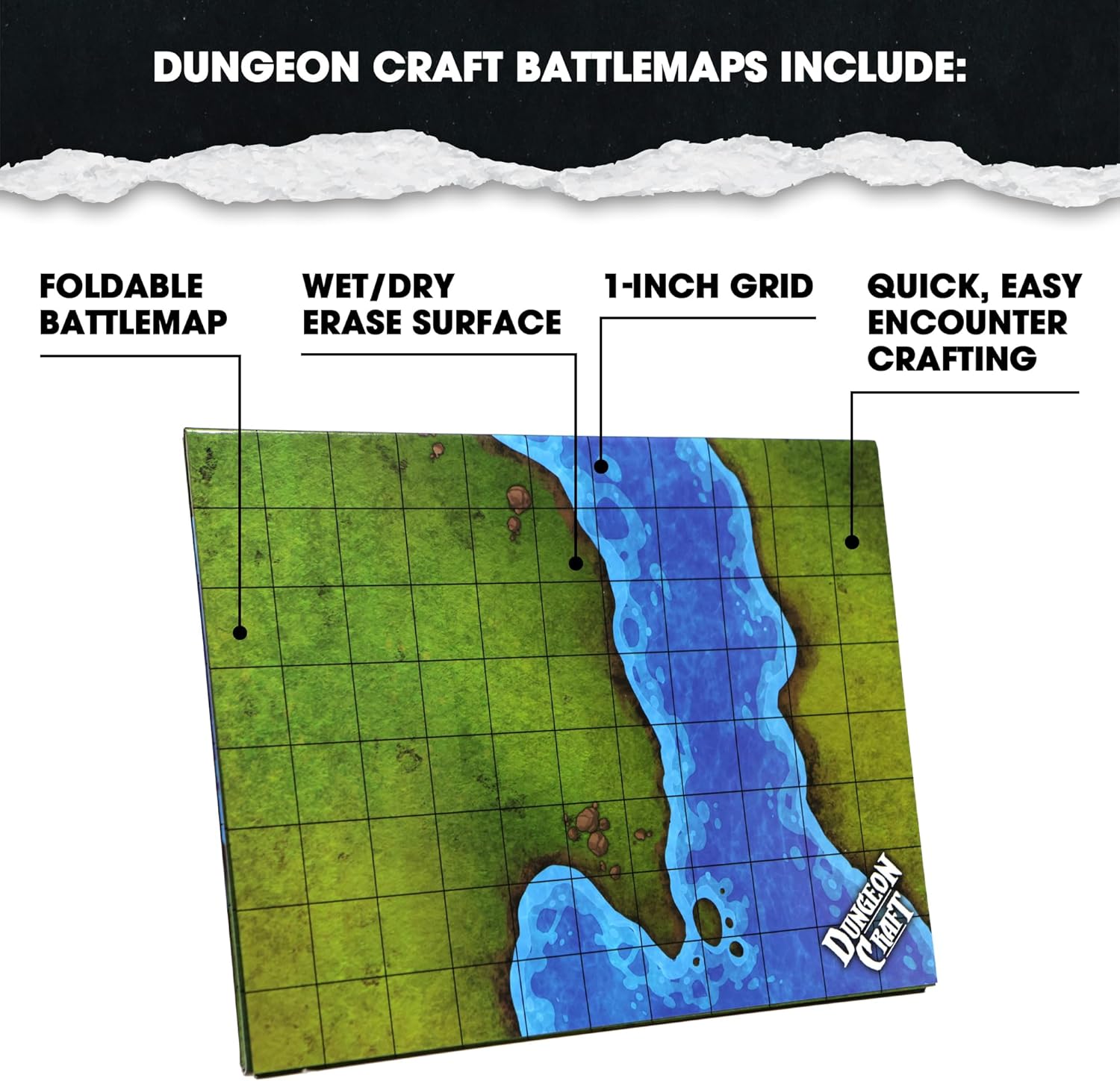 Dungeon Craft Battle Map for DND & RPG – Double-Sided Gloss Laminated ...