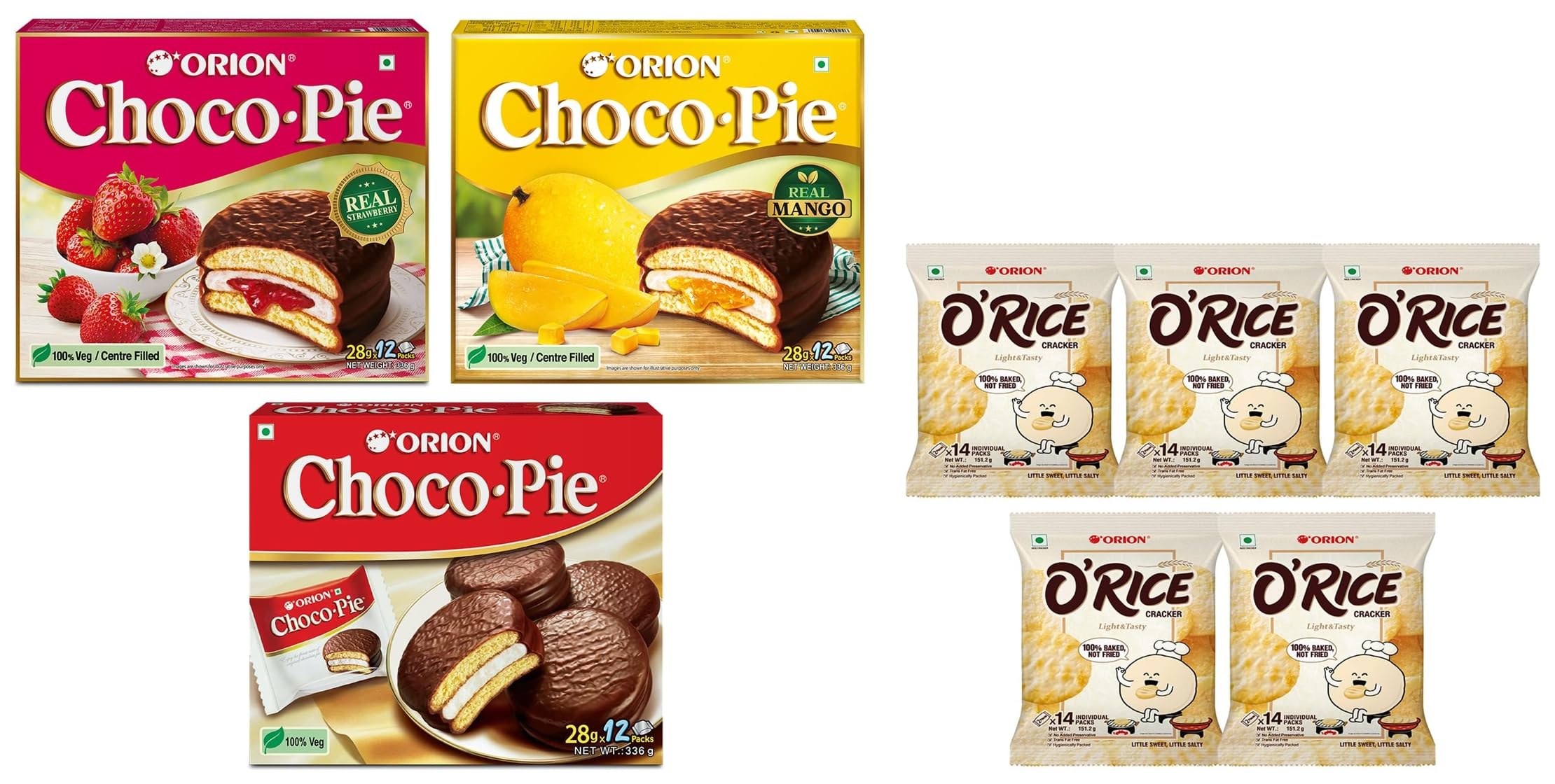 Buy ORION O'Rice Cracker - Monthly snack box, 70pc Pack | Baked Korean ...