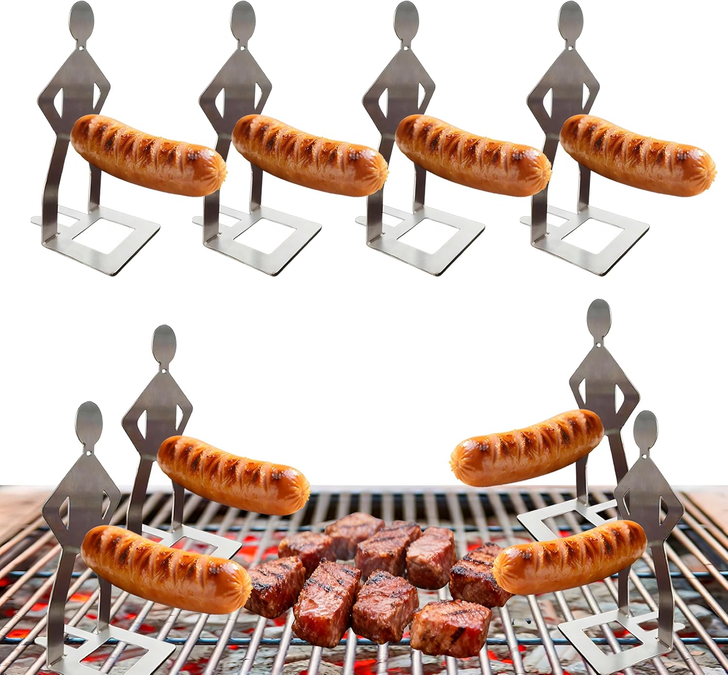Amazon.com : 4PCS Funny BBQ Stand Man HotDog Holder,Portable HotDog ...