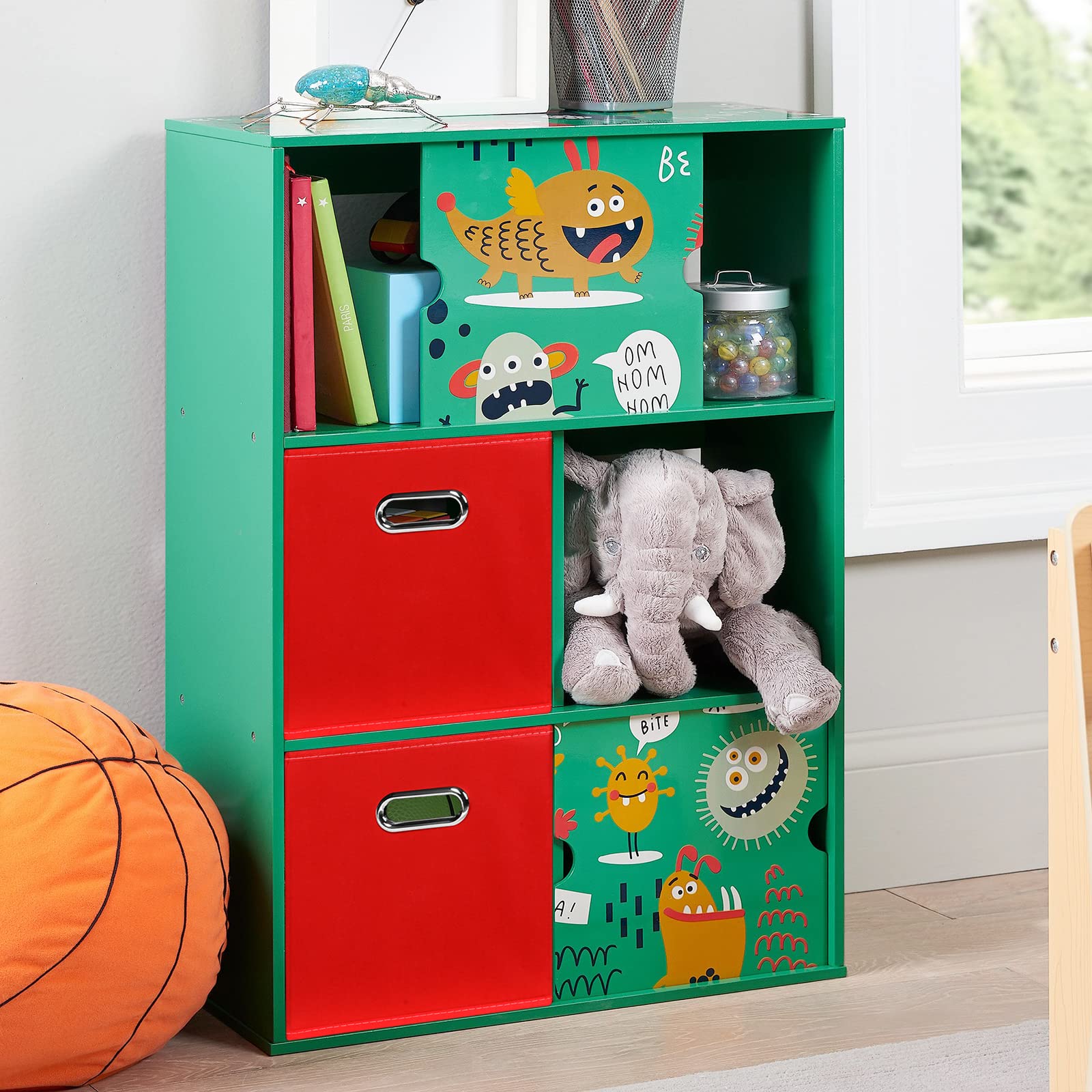 Snapklik.com : Yunkeeper Black Fabric Cubby Storage Bins,13x13x13 ...