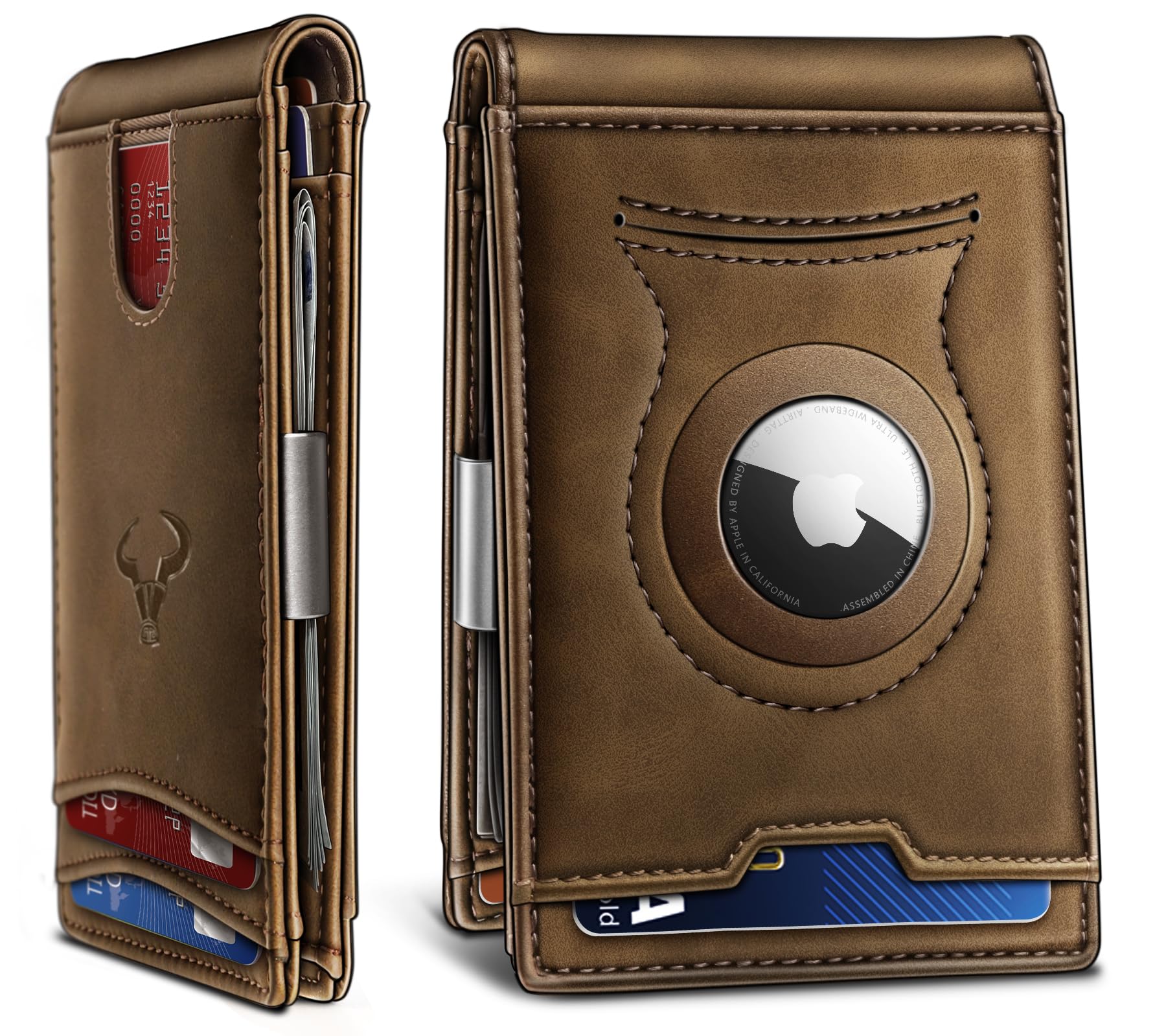 Amazon.com: BULLIANT Men Wallet,Slim Leather Wallet RFID Blocken for ...