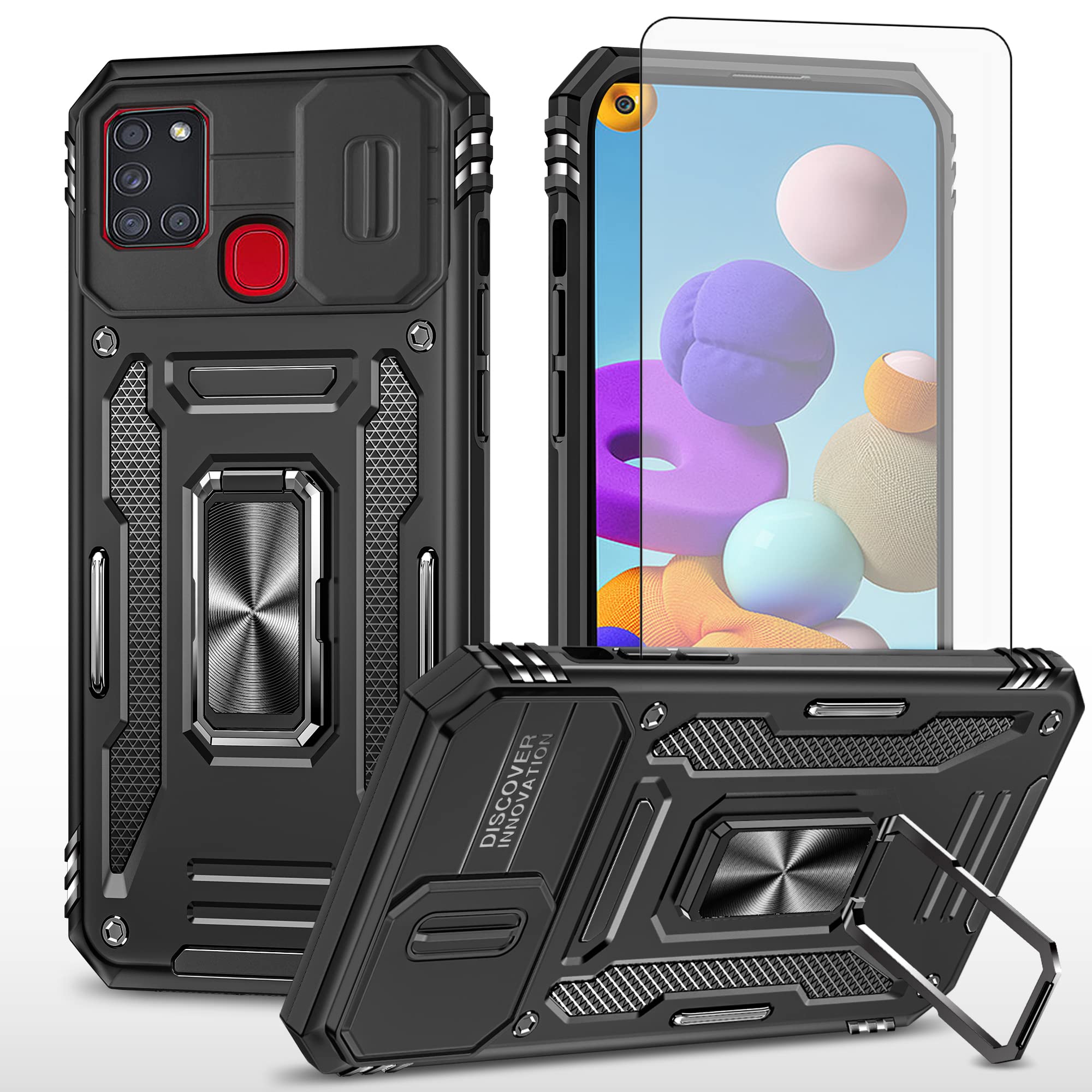 Asuwish Phone Case for Samsung Galaxy A21S with Tempered Glass Screen ...