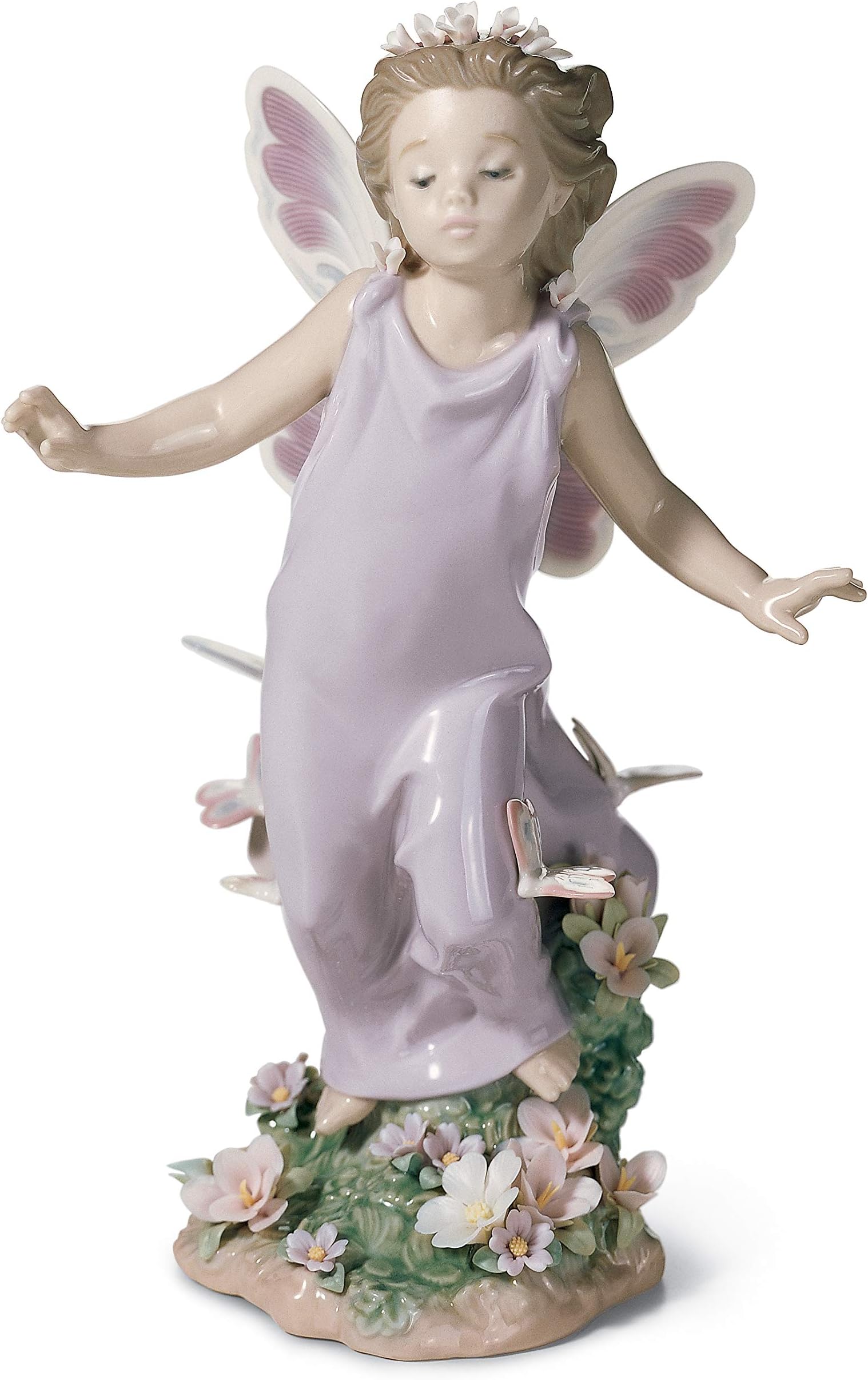 Amazon.com: LLADRÓ Butterfly Figurine. Golden Luster & Blue. Porcelain ...