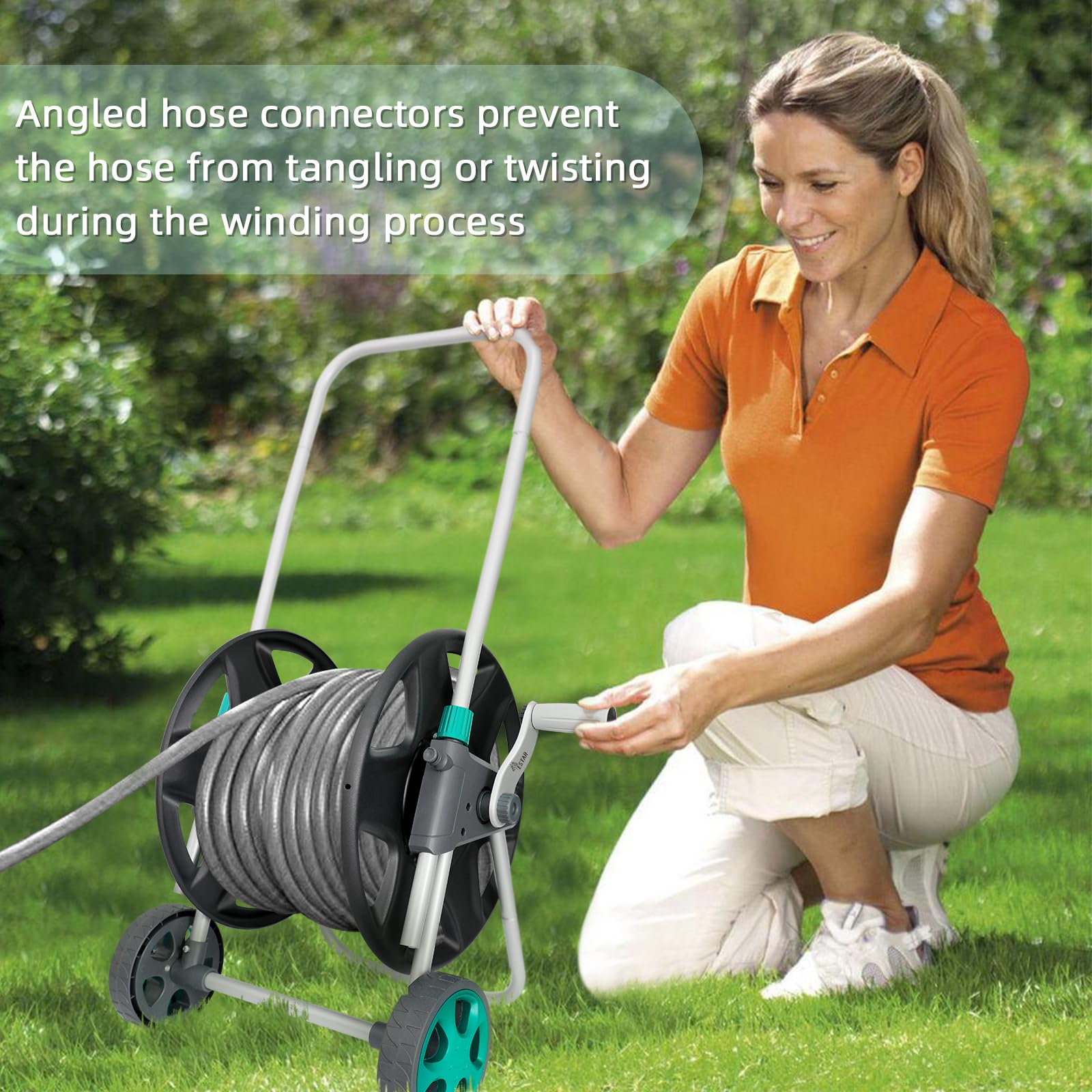 Snapklik.com : YESTAR Garden Water Hose Reel Cart, Holds 100 Feet Of 5/ ...