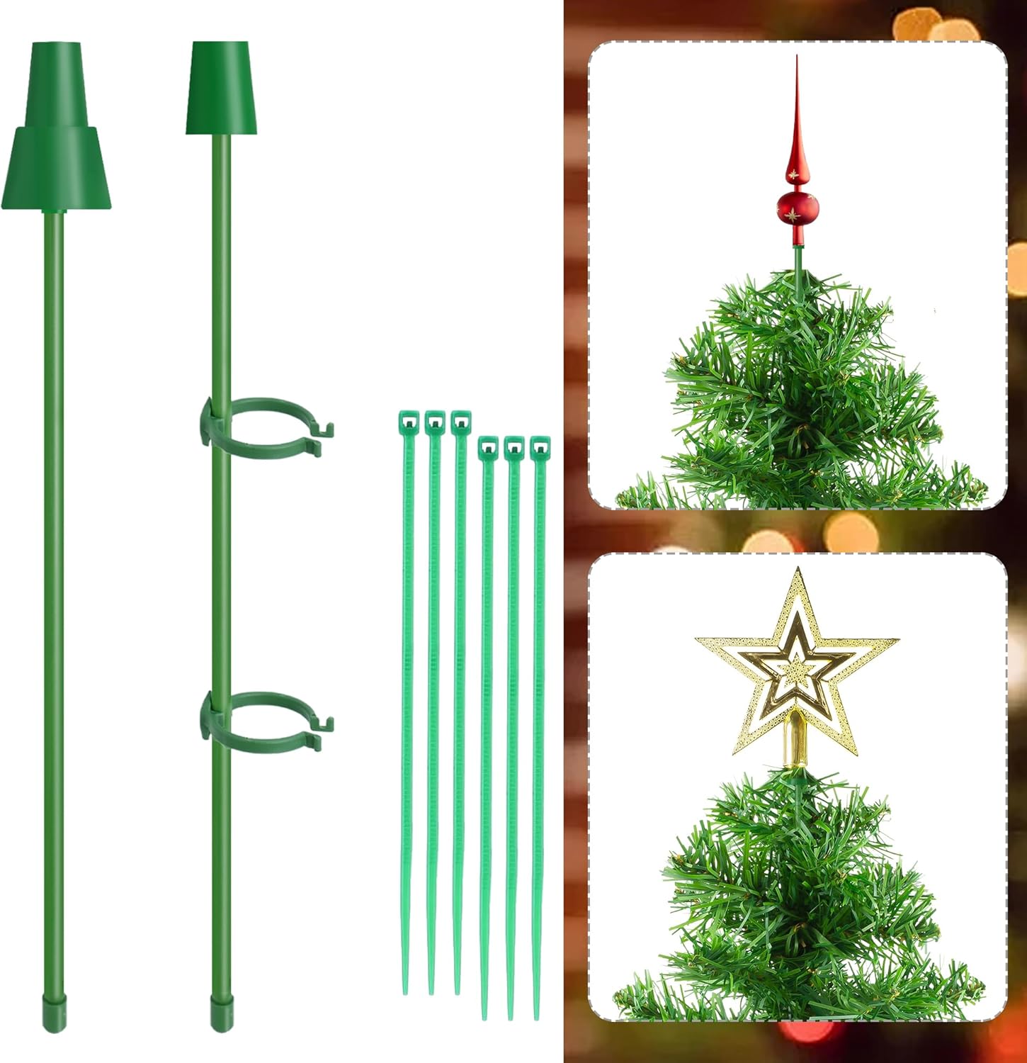 Amazon.com: 2 Pcs Plastic Christmas Tree Topper Holder with 2 Clips and ...