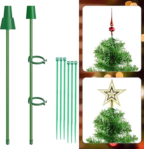 Amazon.com: 2 Pcs Plastic Christmas Tree Topper Holder with 2 Clips and ...