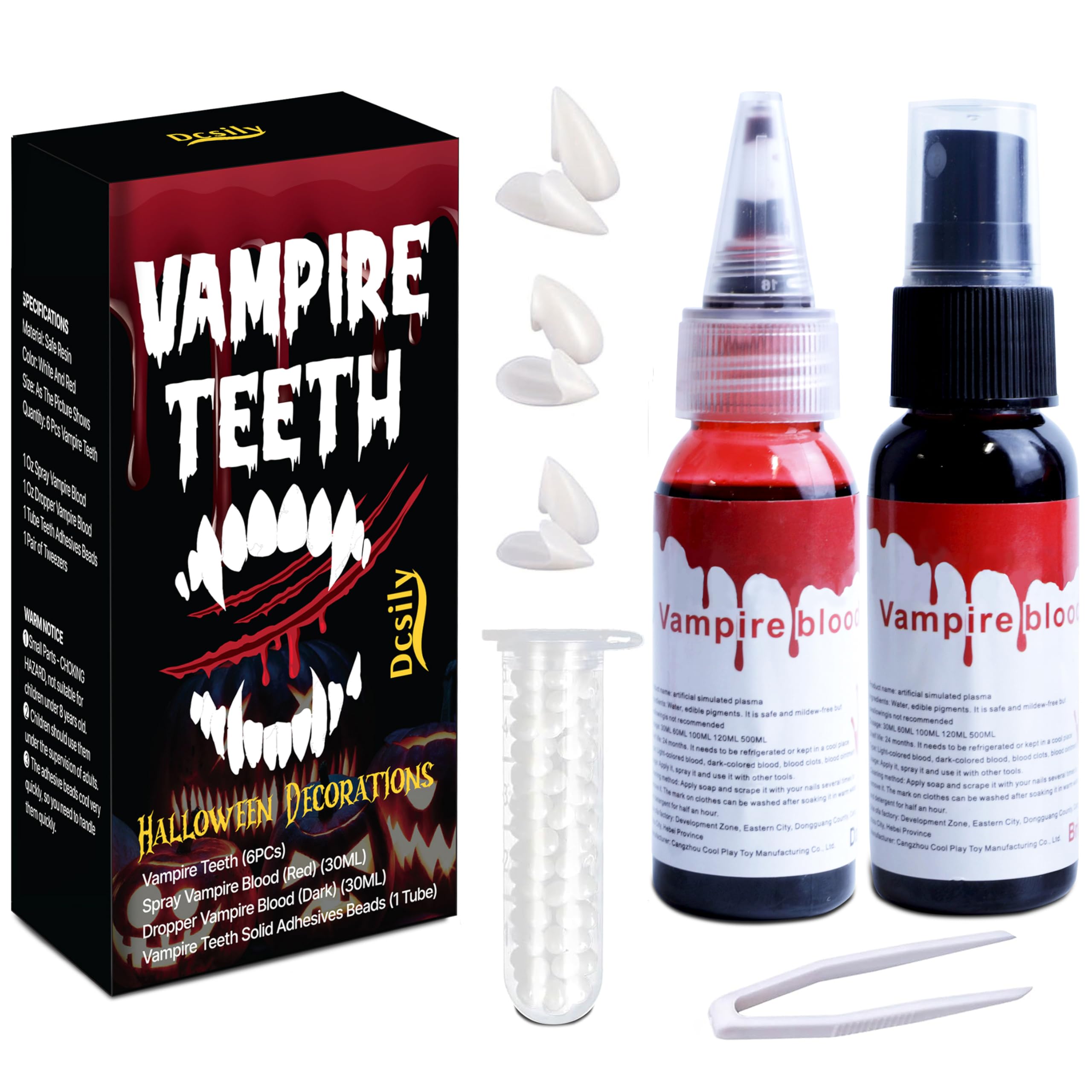 Amazon.com: Vampire Teeth Halloween Cosplay for Kids: Vampire Blood and ...