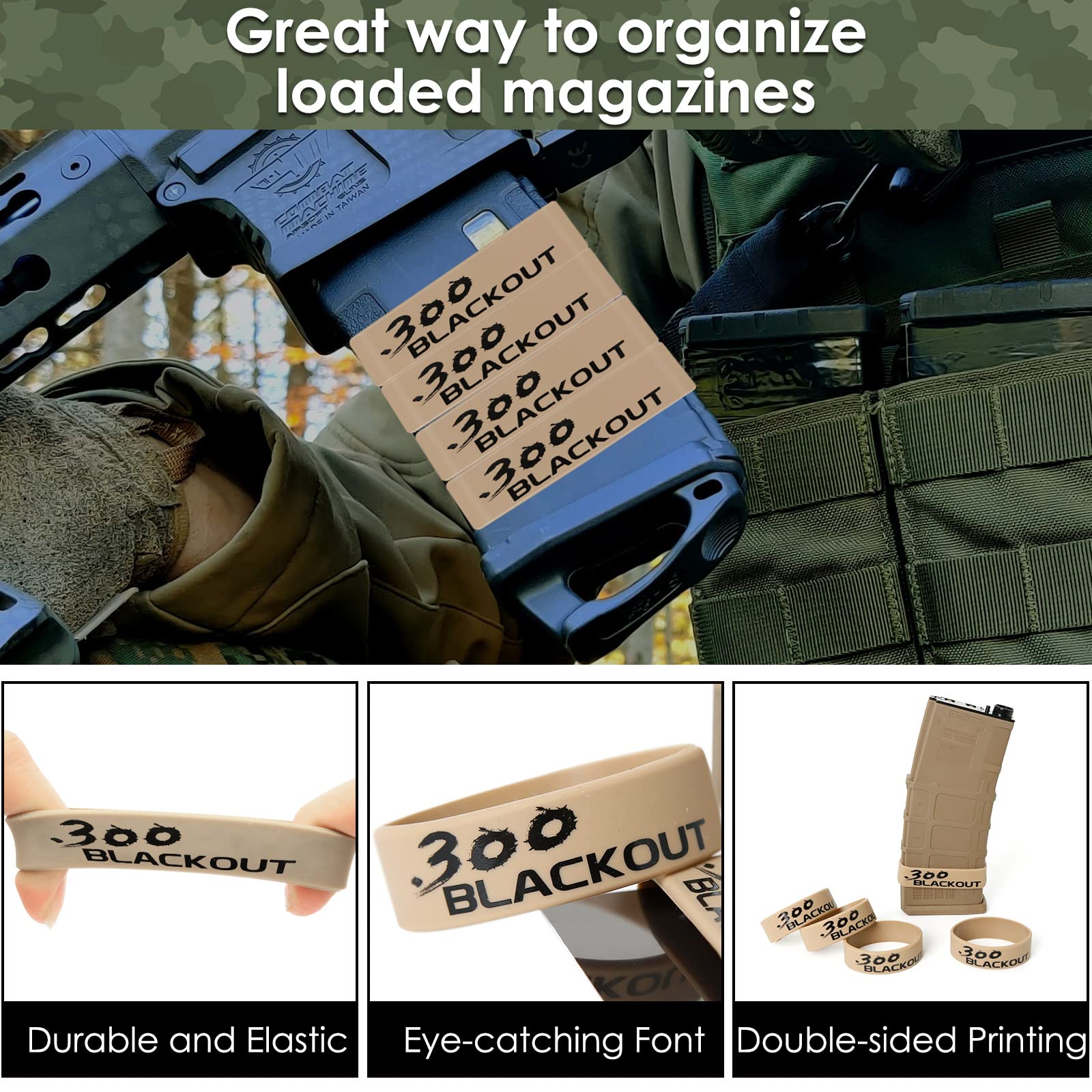 Snapklik.com : Aolamegs 5 Pack 300 Blackout Magazine Bands, Durable ...