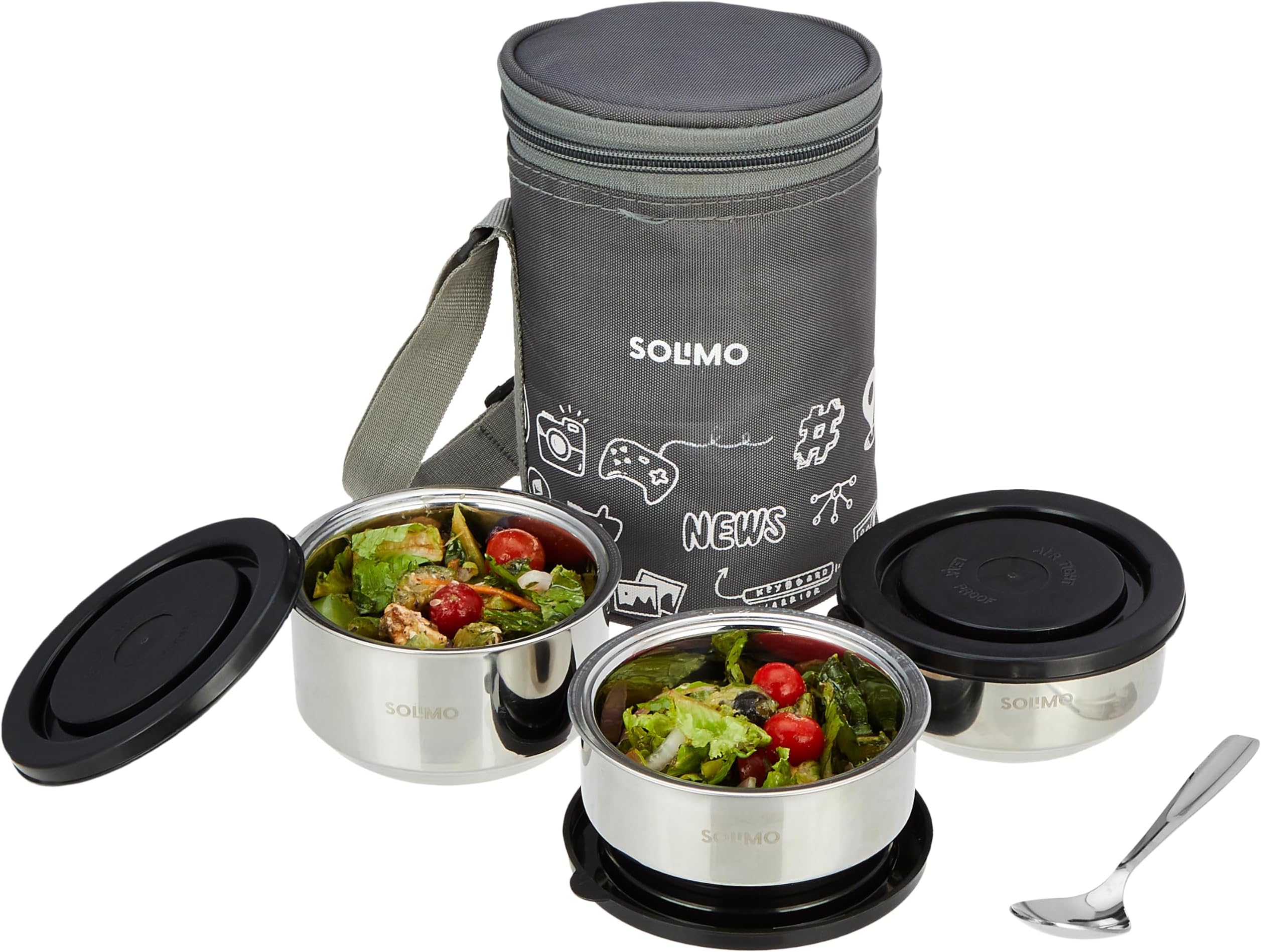 Buy Attro Micron Stainless Steel Double Wall Lunch Box, Airtight & Leak ...