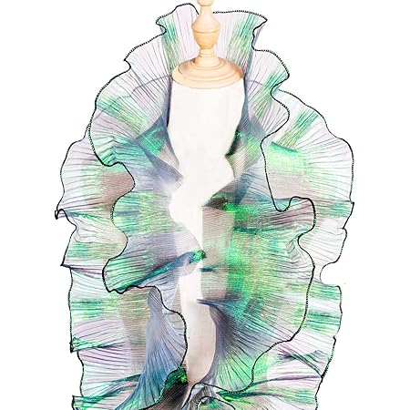 Amazon.com: OIIKI Ruffle Pleated Organza Lace Trims 5 Yards, Green ...