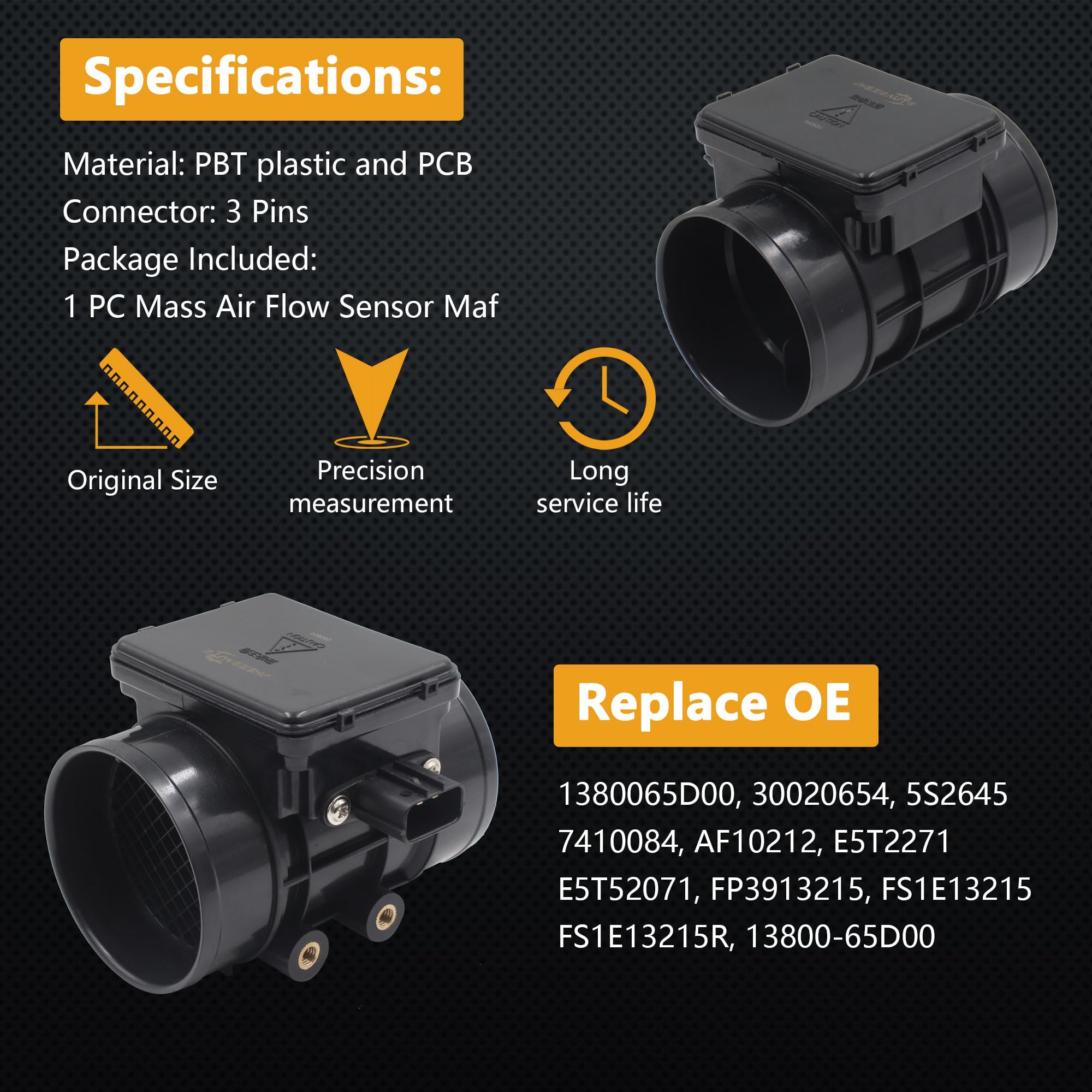 MAF Sensor Replacement Car MAF Mass Air Flow Sensor - Compatible With ...
