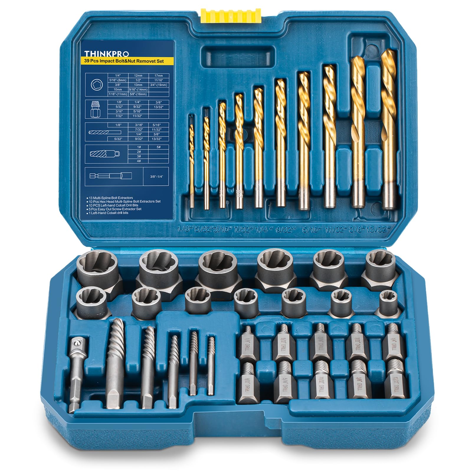 Snapklik.com : Thinkpro 39Pcs Bolt Extractor Set And Drill Bit Kit ...