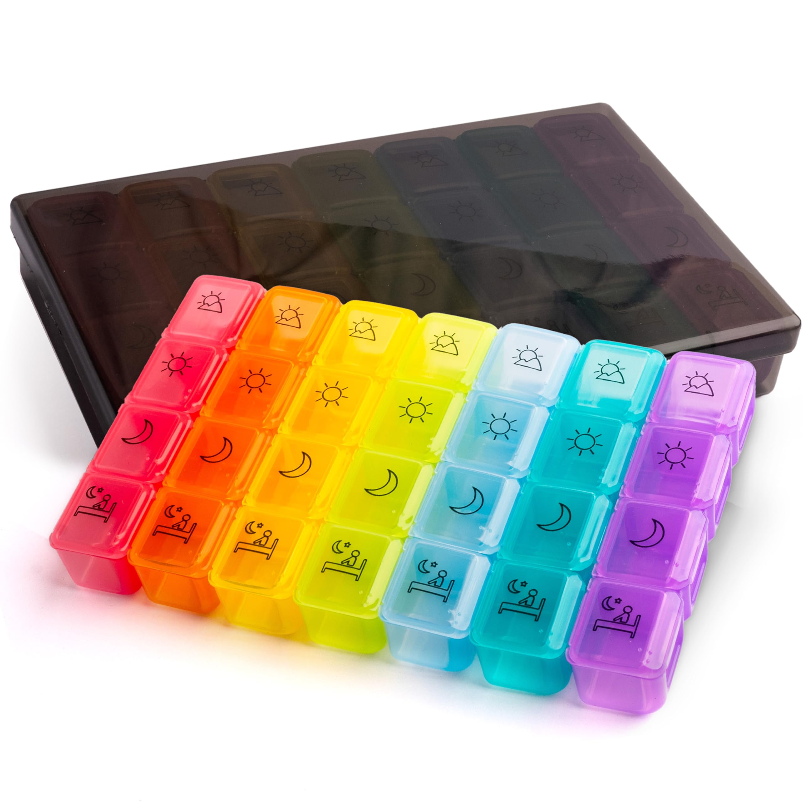 Pill Box Organiser - Pill Boxes 7 Day 1 Times a Day Weekly Medicine ...