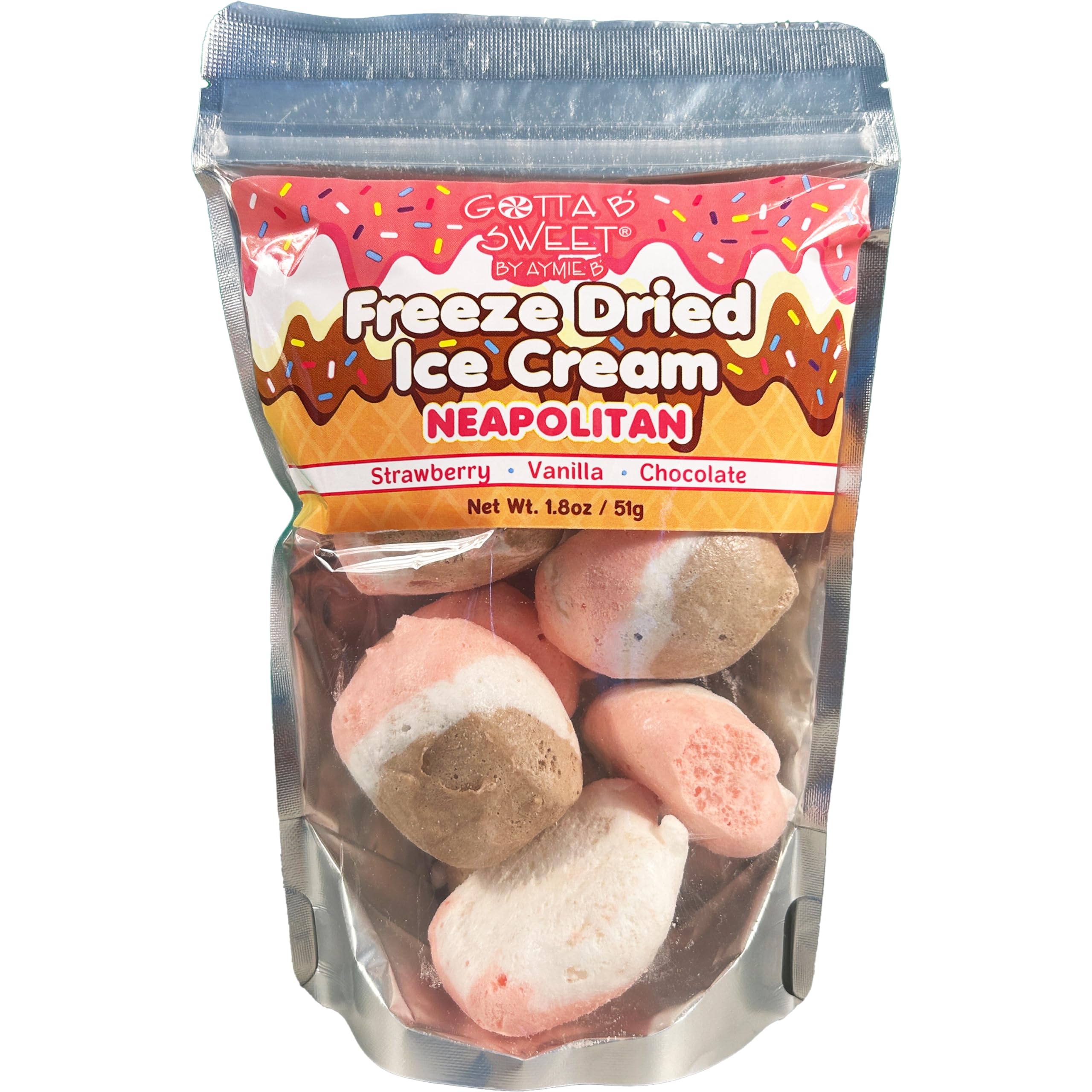 Amazon.com: Gotta B Sweet Freeze Dried Neapolitan Ice Cream - 1.8 oz ...