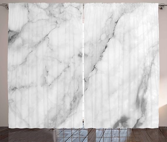 Amazon.com: Ambesonne Marble Print Curtains, Granite Surface Motif ...