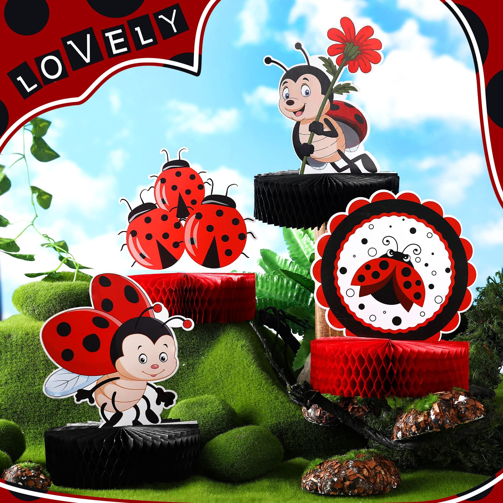 Ladybug Centerpieces For Birthday Party Ladybug Birthday Decoration