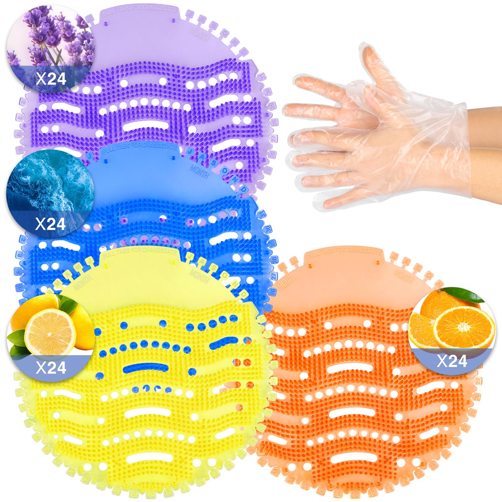 Snapklik.com : 96 PACK Urinal Deodorizer Screen