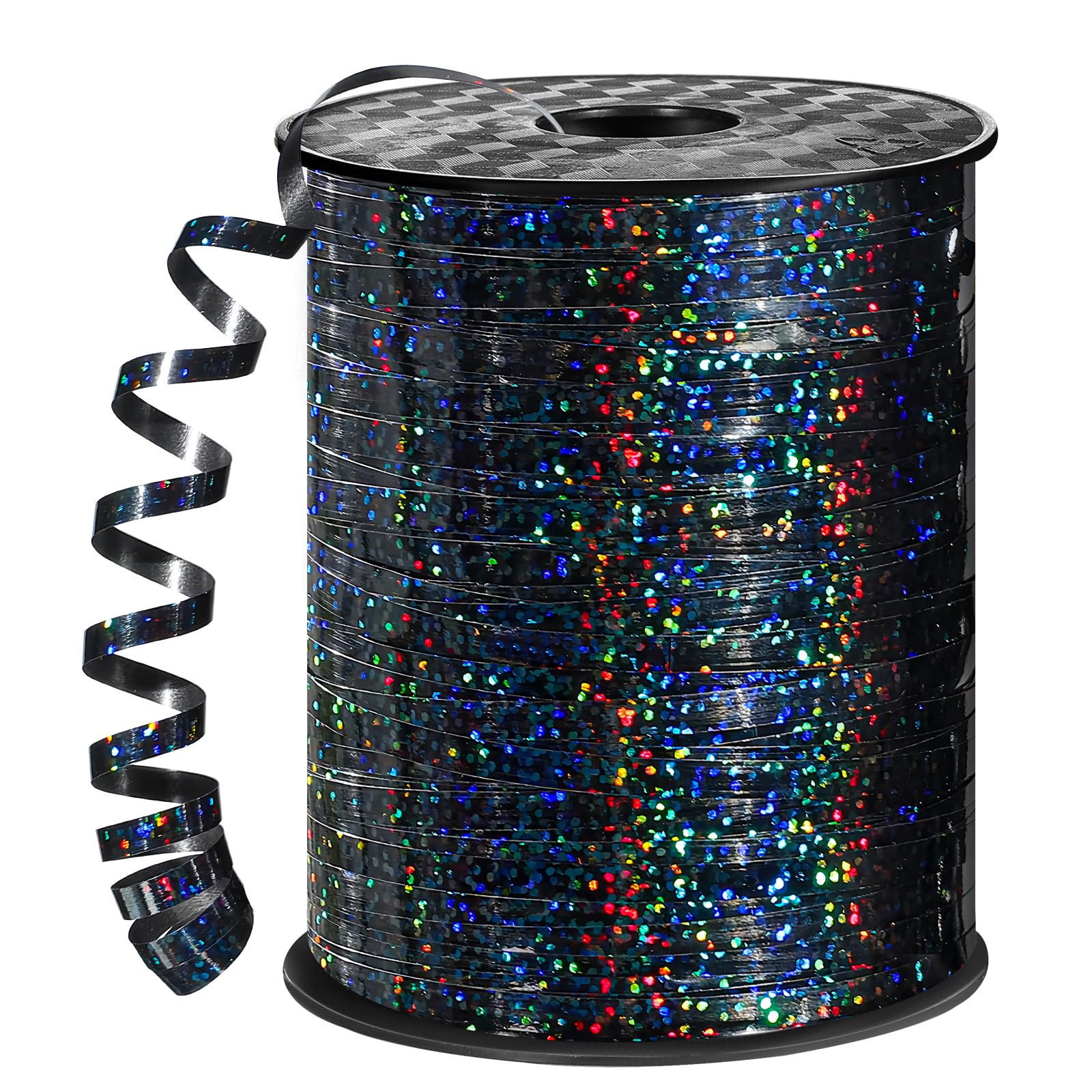 Snapklik.com : Black Curling Ribbon 1/5 Inch 600 Yards Thin Black Shiny ...