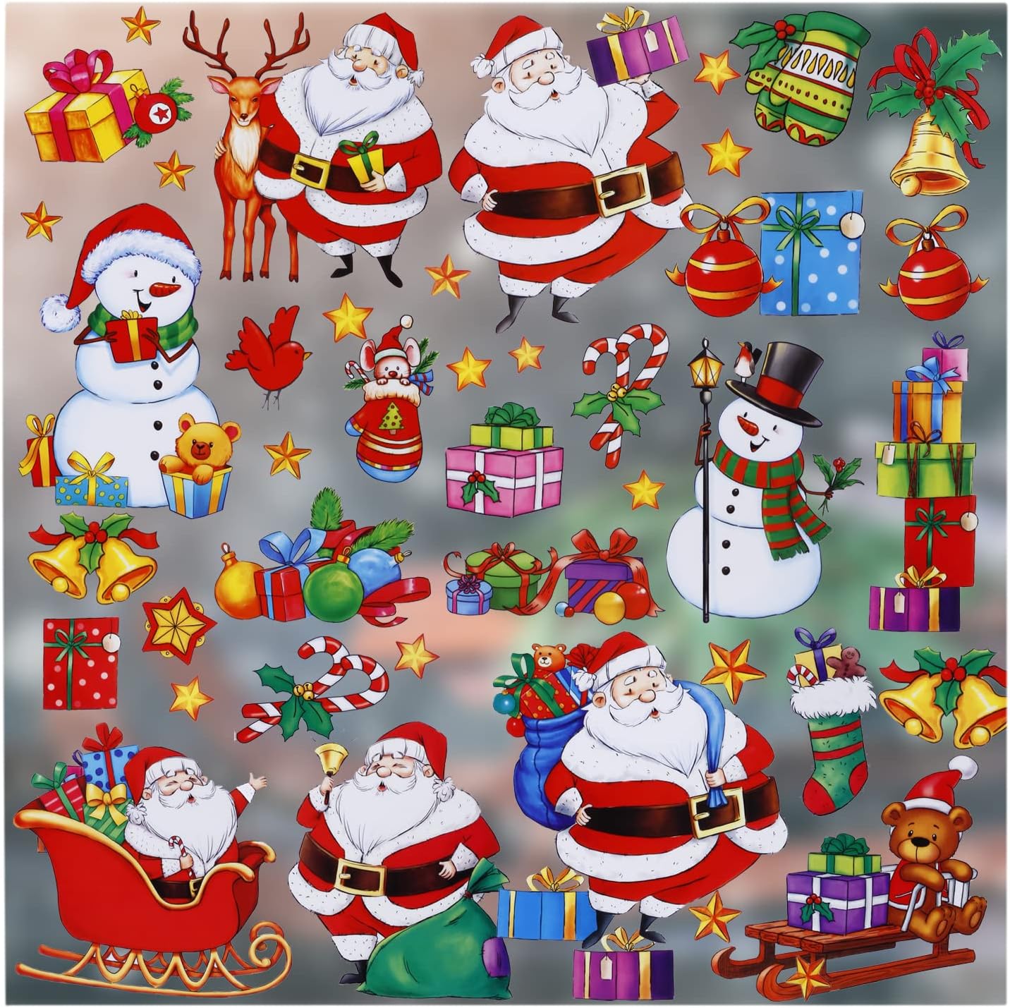Amazon.com: Hianjoo Christmas Window Clings, Christmas Window Stickers ...