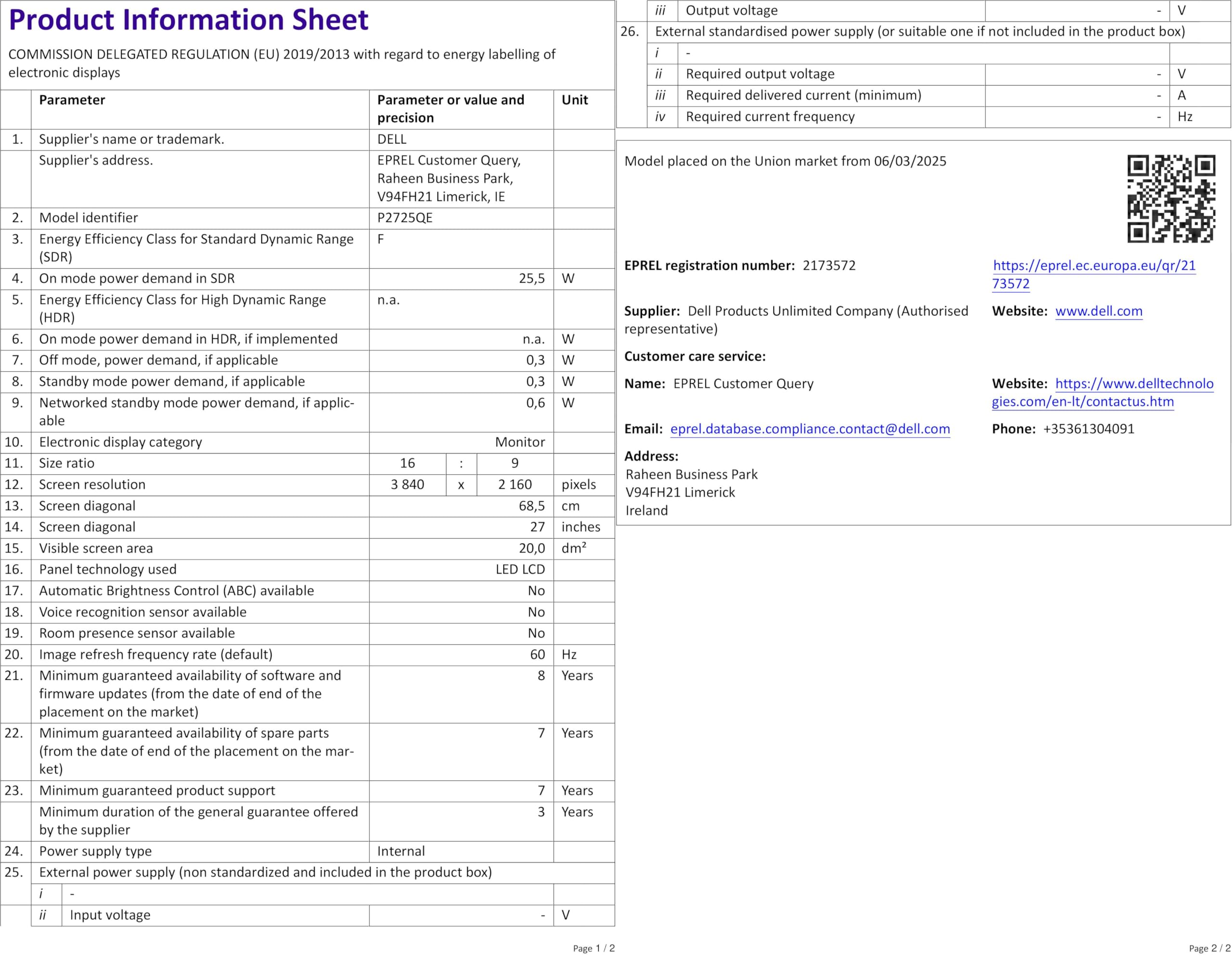 Dell Pro Plus P2725QE - LED-monitor - 68.47 cm (27") : Amazon.co.uk ...