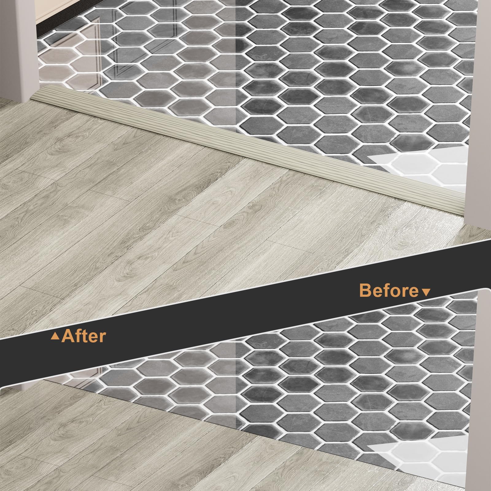 Snapklik.com : Greymond Floor Transition Strip - Self-Adhesive PVC Trim ...