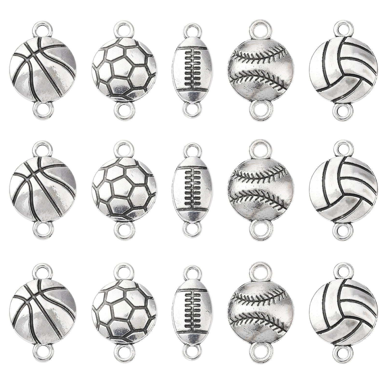 Amazon.com: Ipotkitt 50 Pcs 5 Styles Antique Style Sport Ball Connector ...
