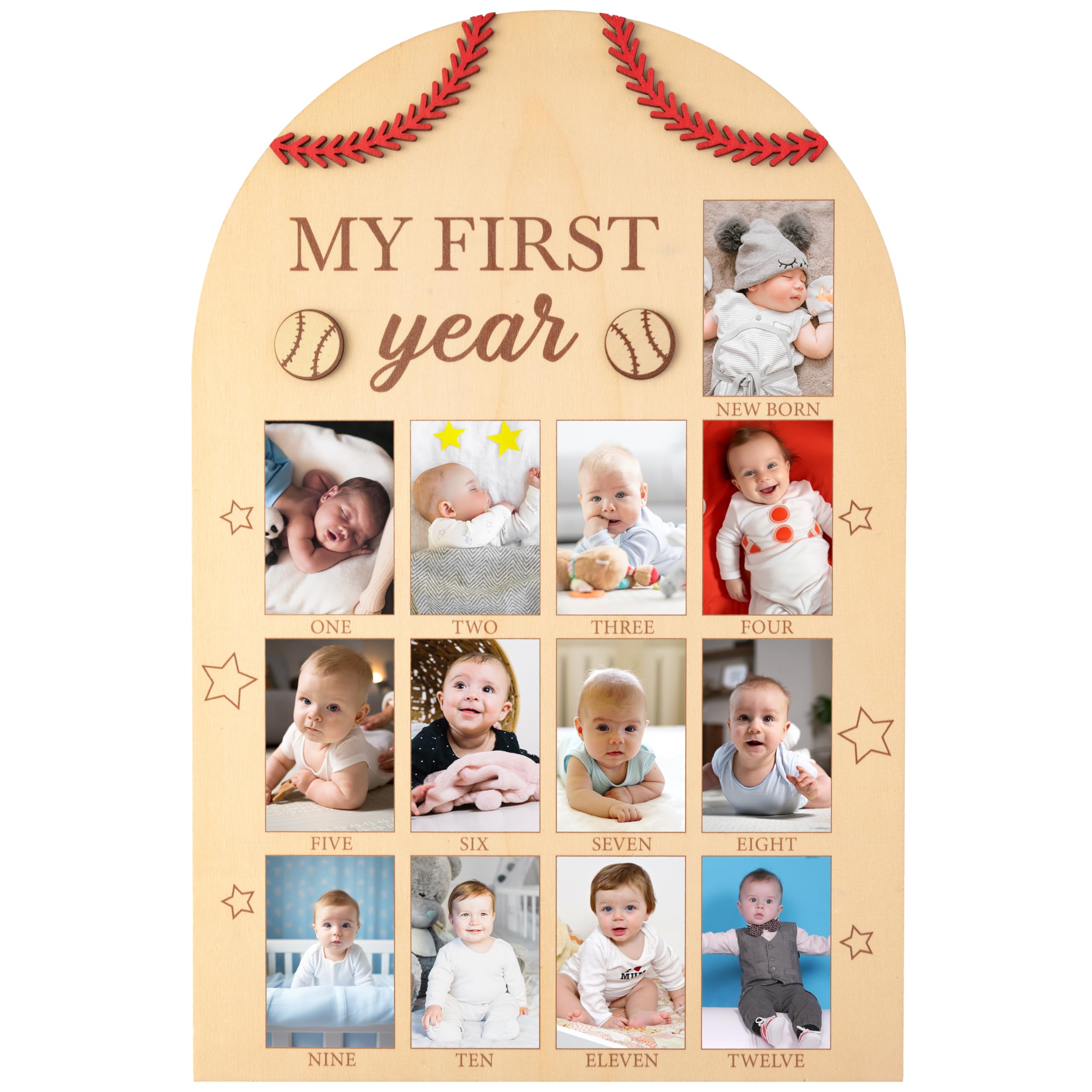 Amazon.com : R HORSE My First Year Photo Frame Board - Baby’s First ...