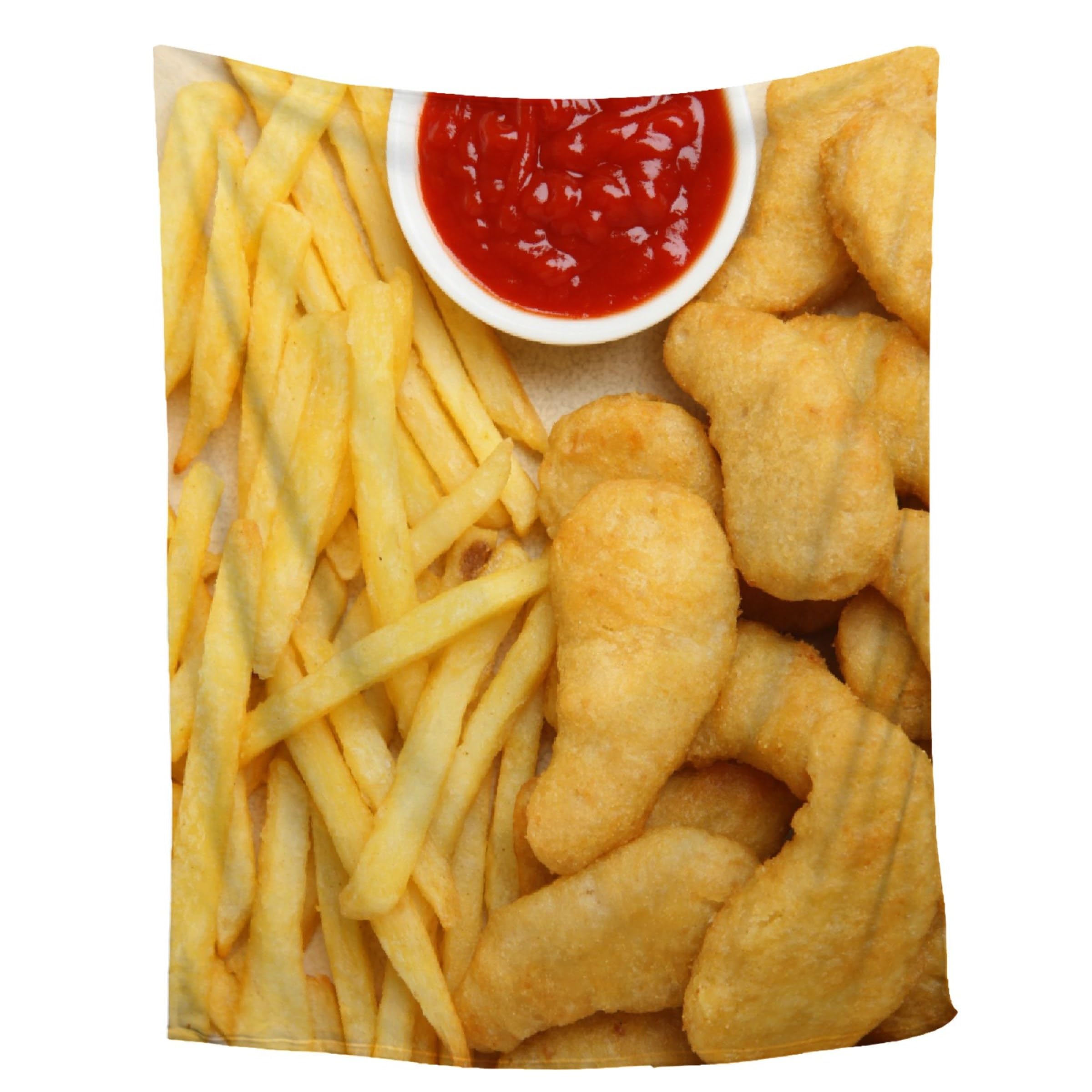 Amazon.com: Chicken Nugget and Fries Blanket,Chicken Nugget and Fries ...