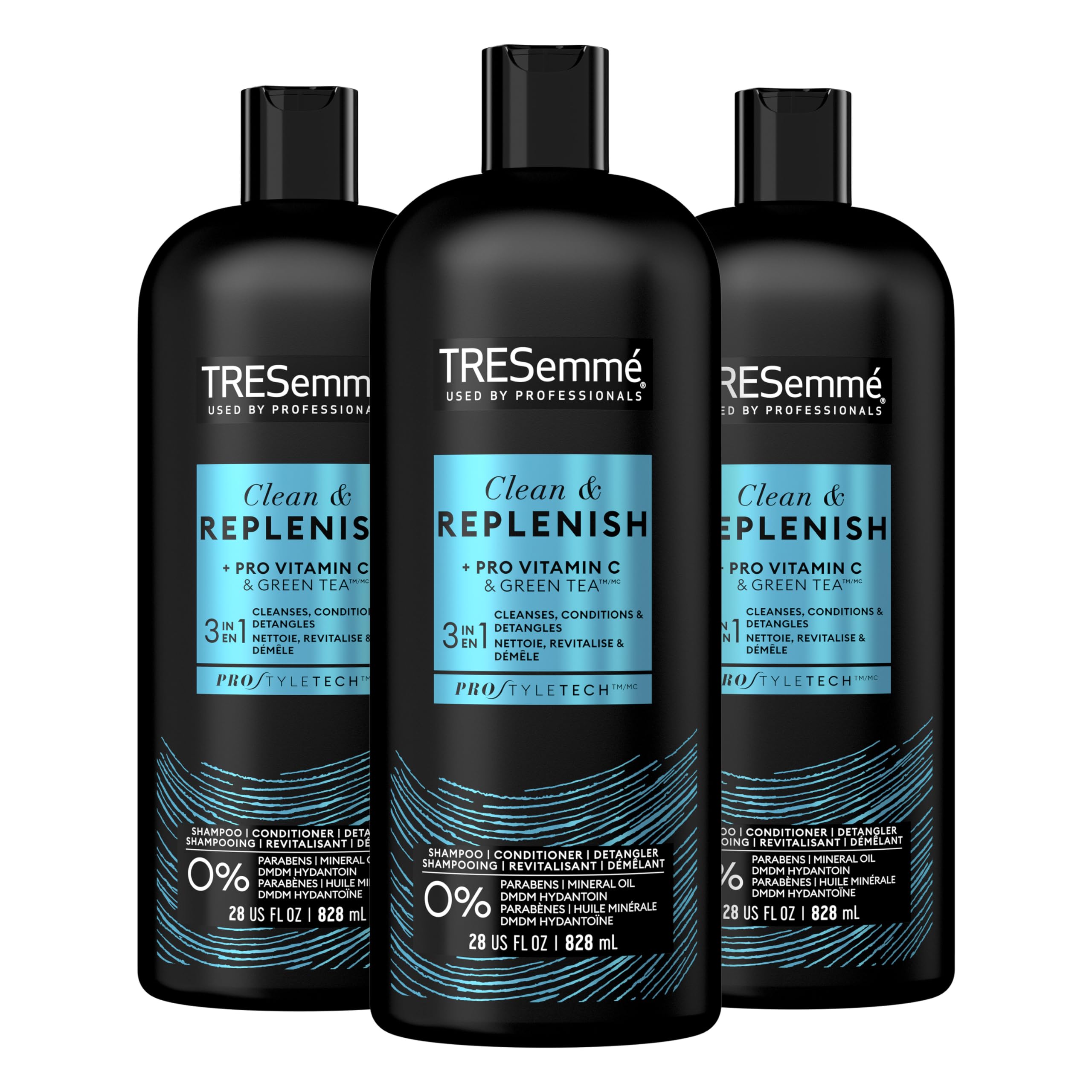 Amazon.com: TRESemmé 3-in-1 Shampoo, Conditioner, & Detangler Clean ...