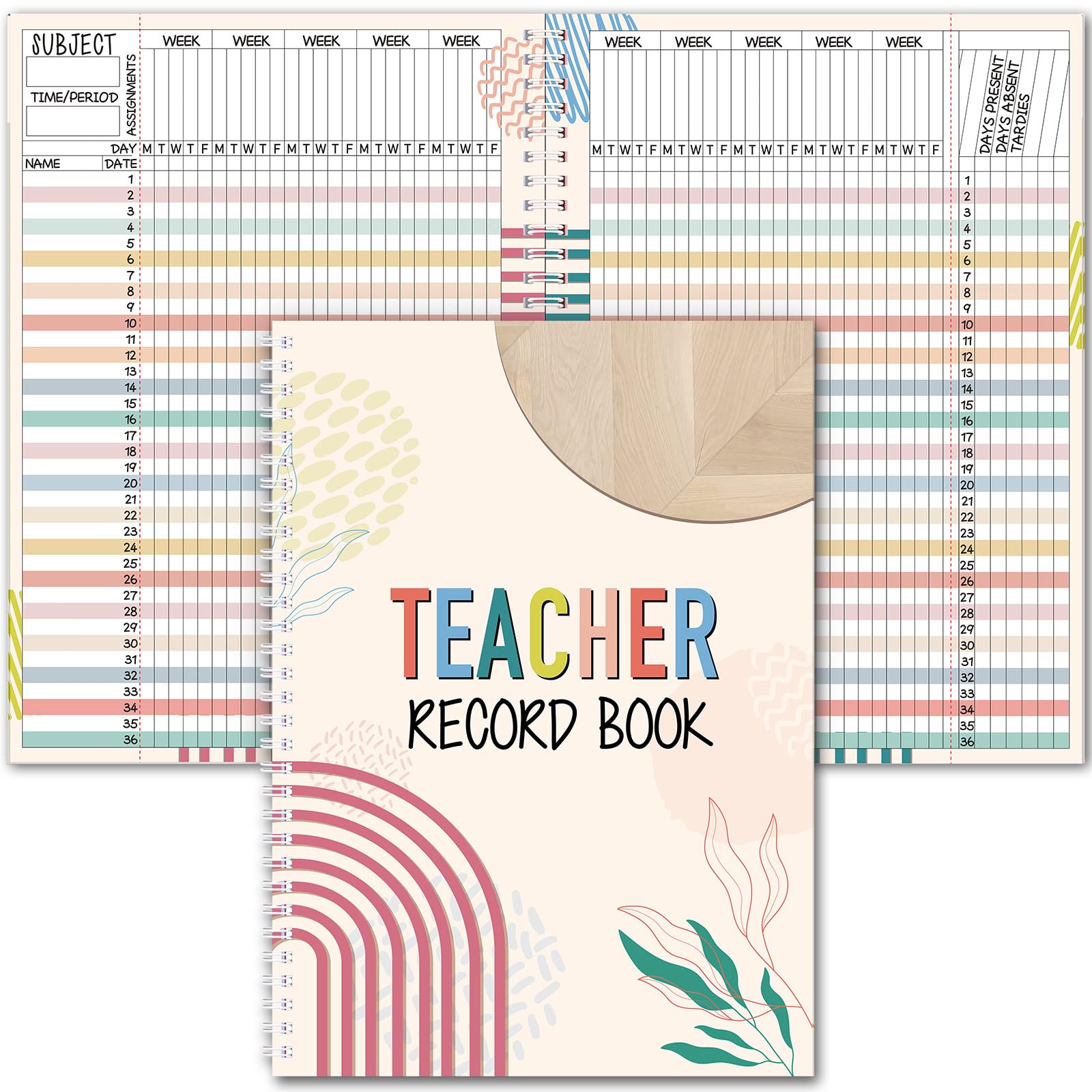 Snapklik.com : Fuyoooo Teacher Record Book Teacher Grade Book Spiral Bound Record Class ...