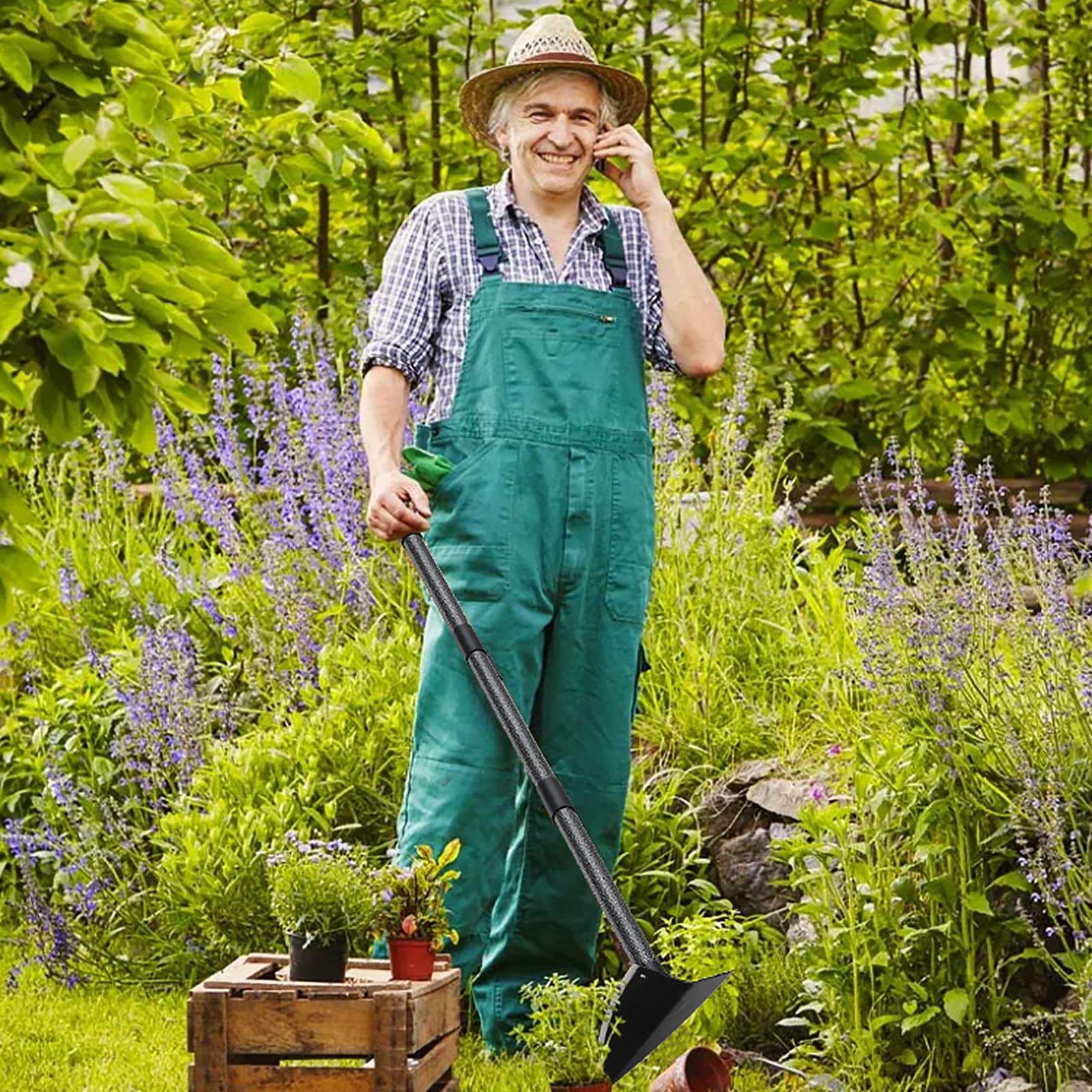 Hoe Garden Tool,Triangle Gardening Hoe with Sharp Blade for Digging ...