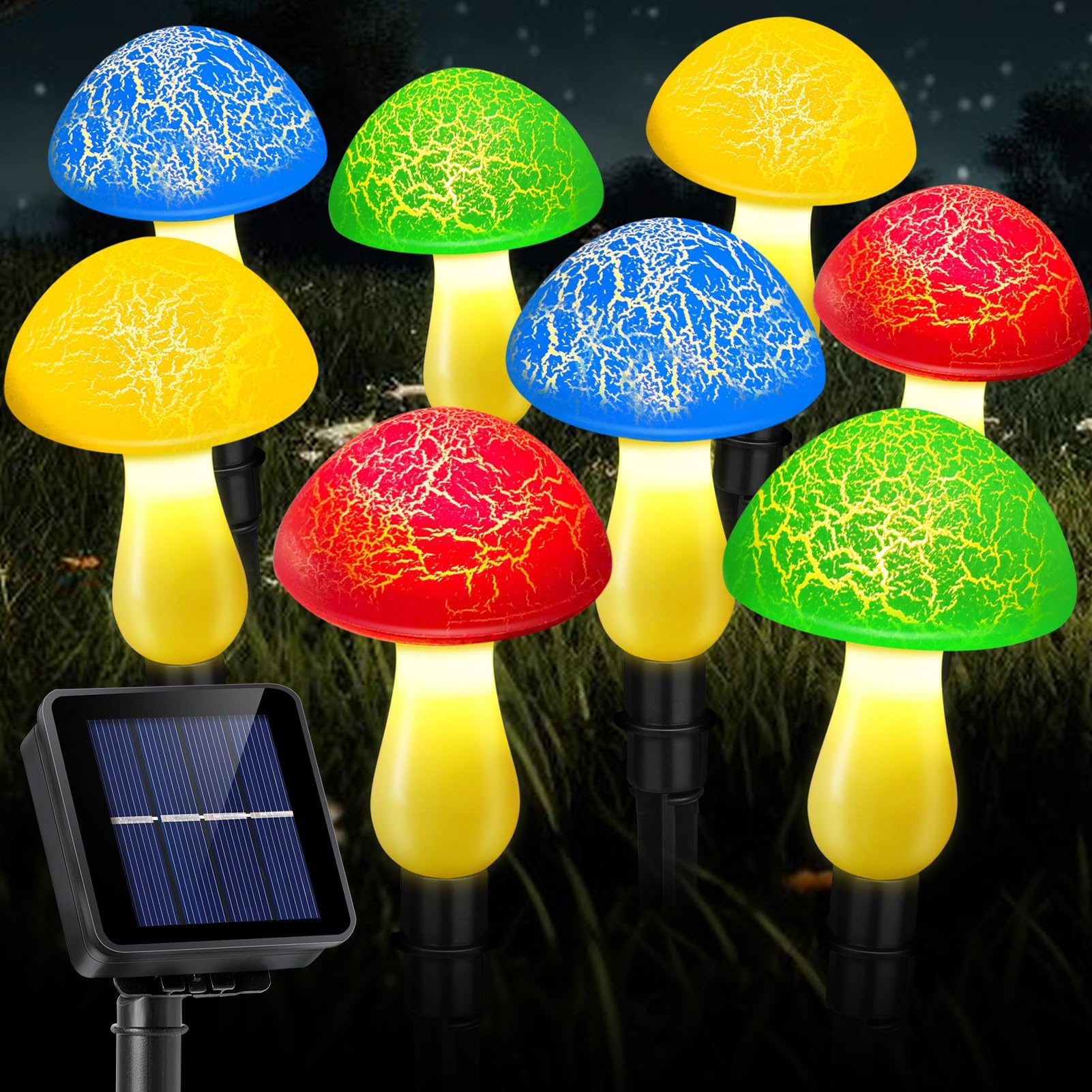 ReyeeInc Mushroom Solar Lights Outdoor, Cute Garden Mushrooms Outdoor ...