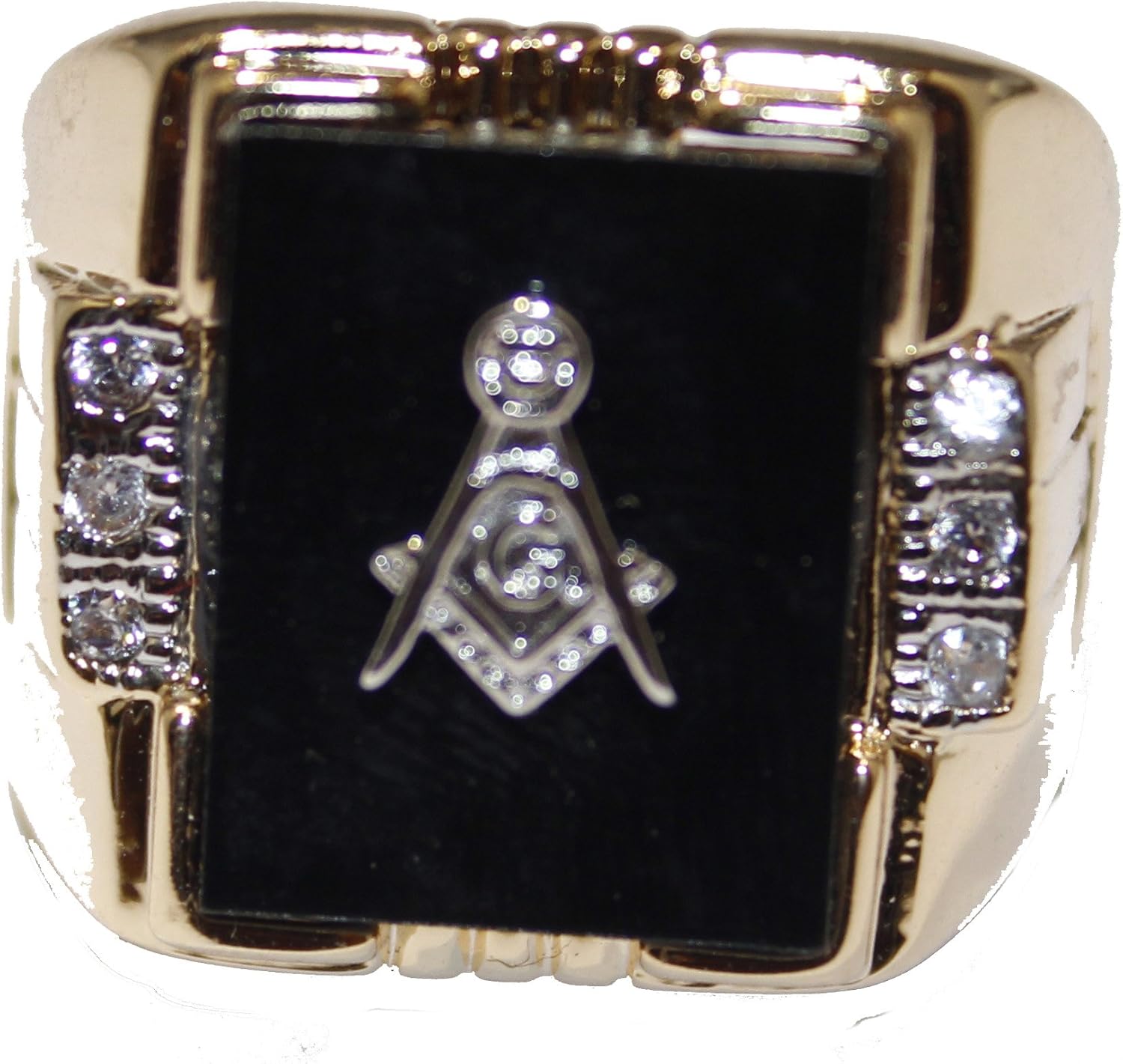 Amazon.com: Diamantados of Fla Masón - Anillo masónico chapado en oro ...