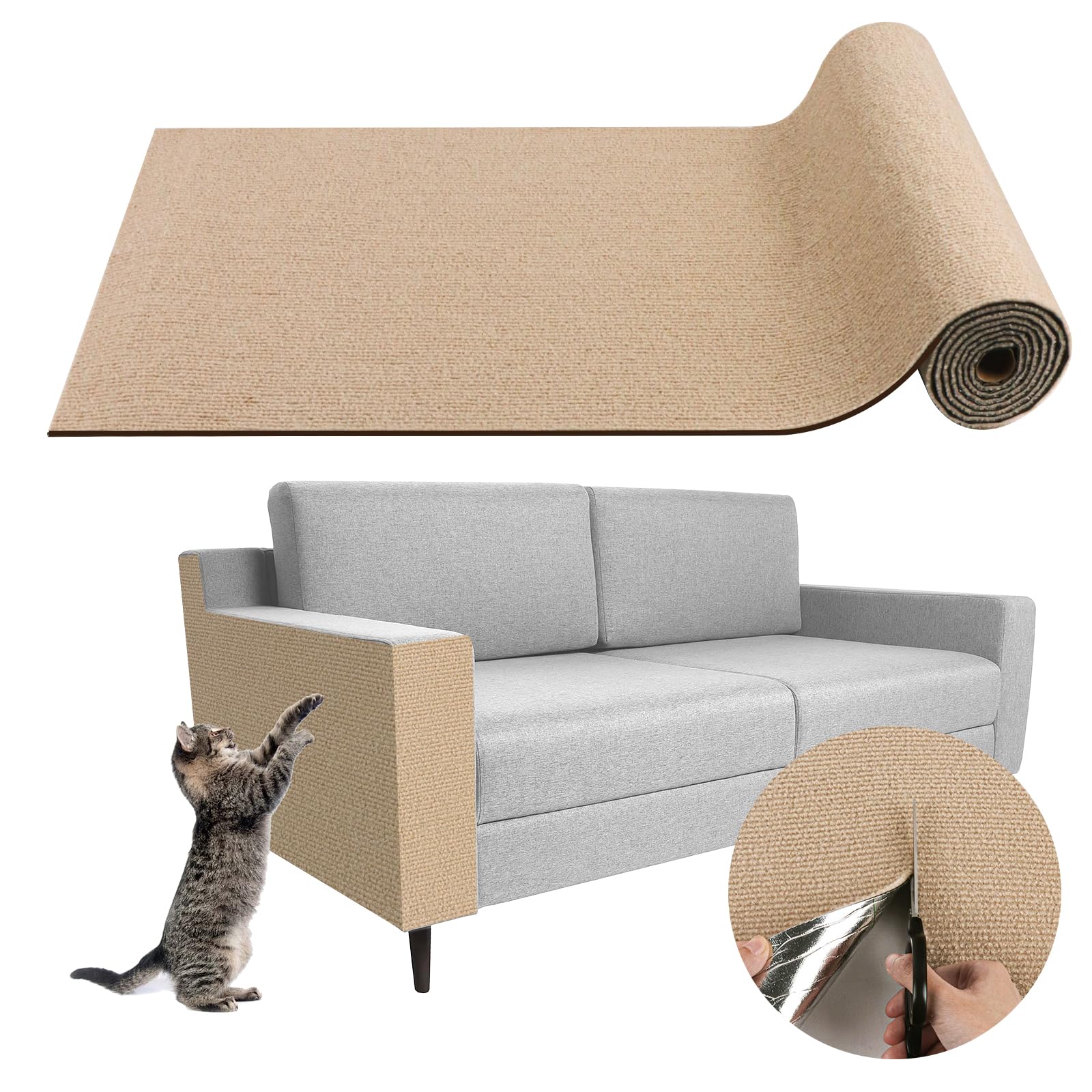 Amazon.com : Climbing Cat Scratcher Mat Trimmable Cat Scratching Post ...