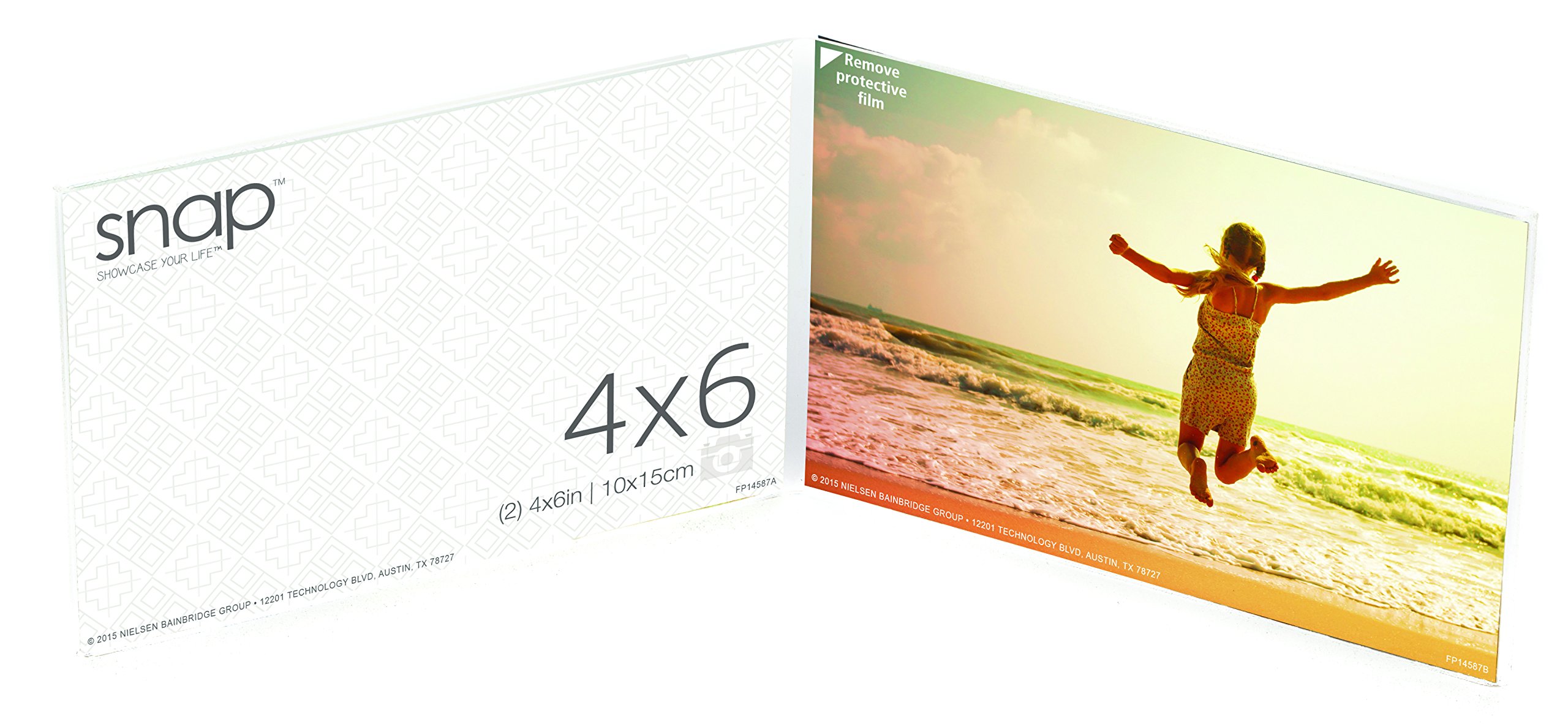 Snapklik.com : SNAP 6x4 Clear Angled Acrylic Double Picture Frame