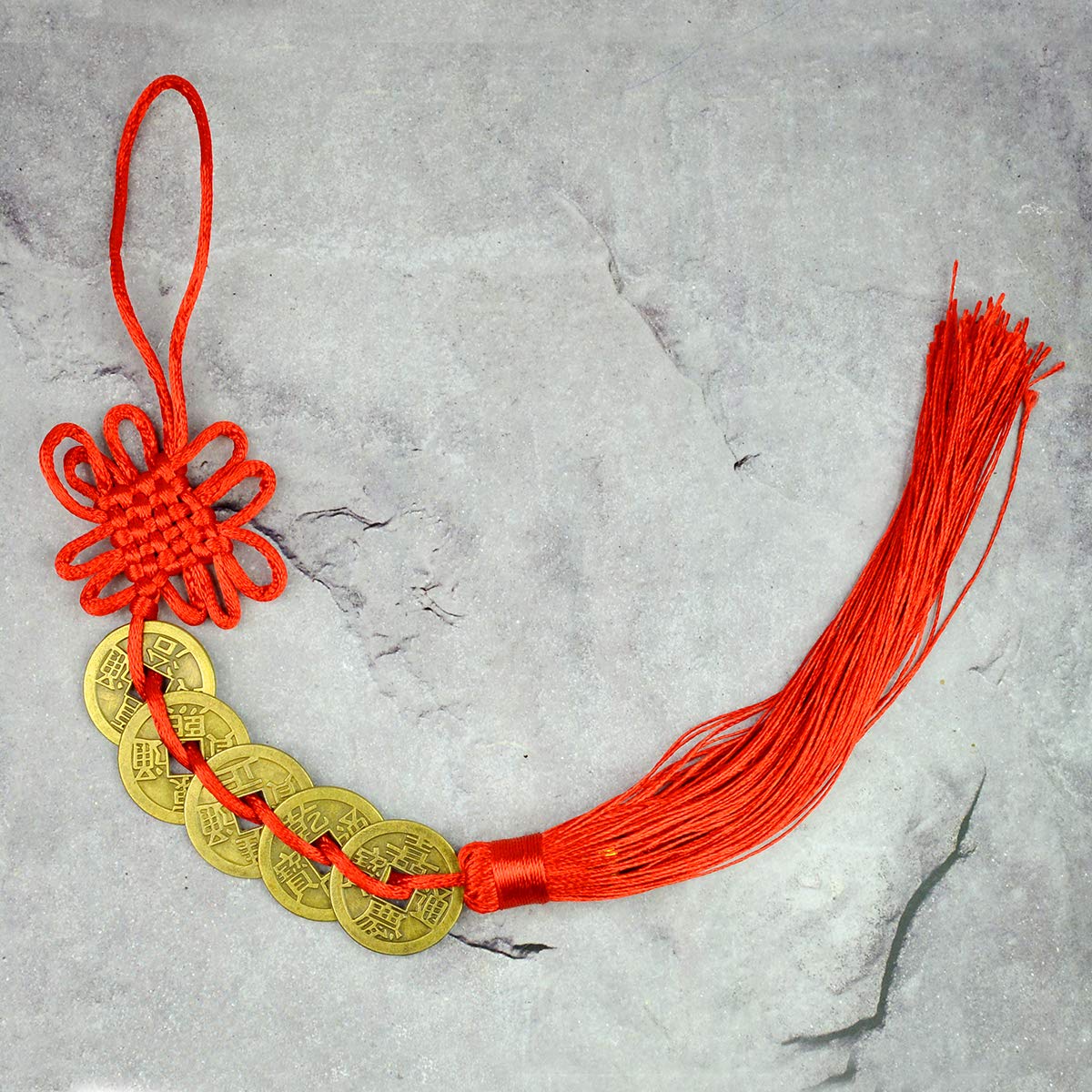 Buy Reiki Crystal Products Feng Shui Seven 5 Coins Hanging with Red ...