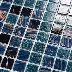 smafusion 11.5sqft Blue and Green Mosaic Tile for Bathroom Floor and ...
