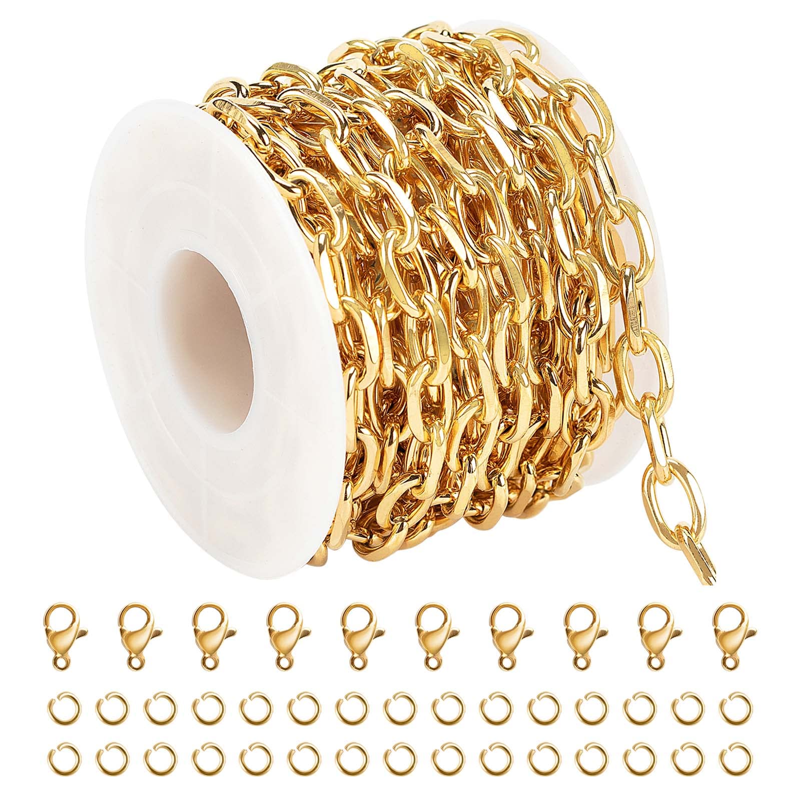 Amazon.com: UMAOKANG 16.4 Feet Gold Plated Chain for Jewelry Making ...