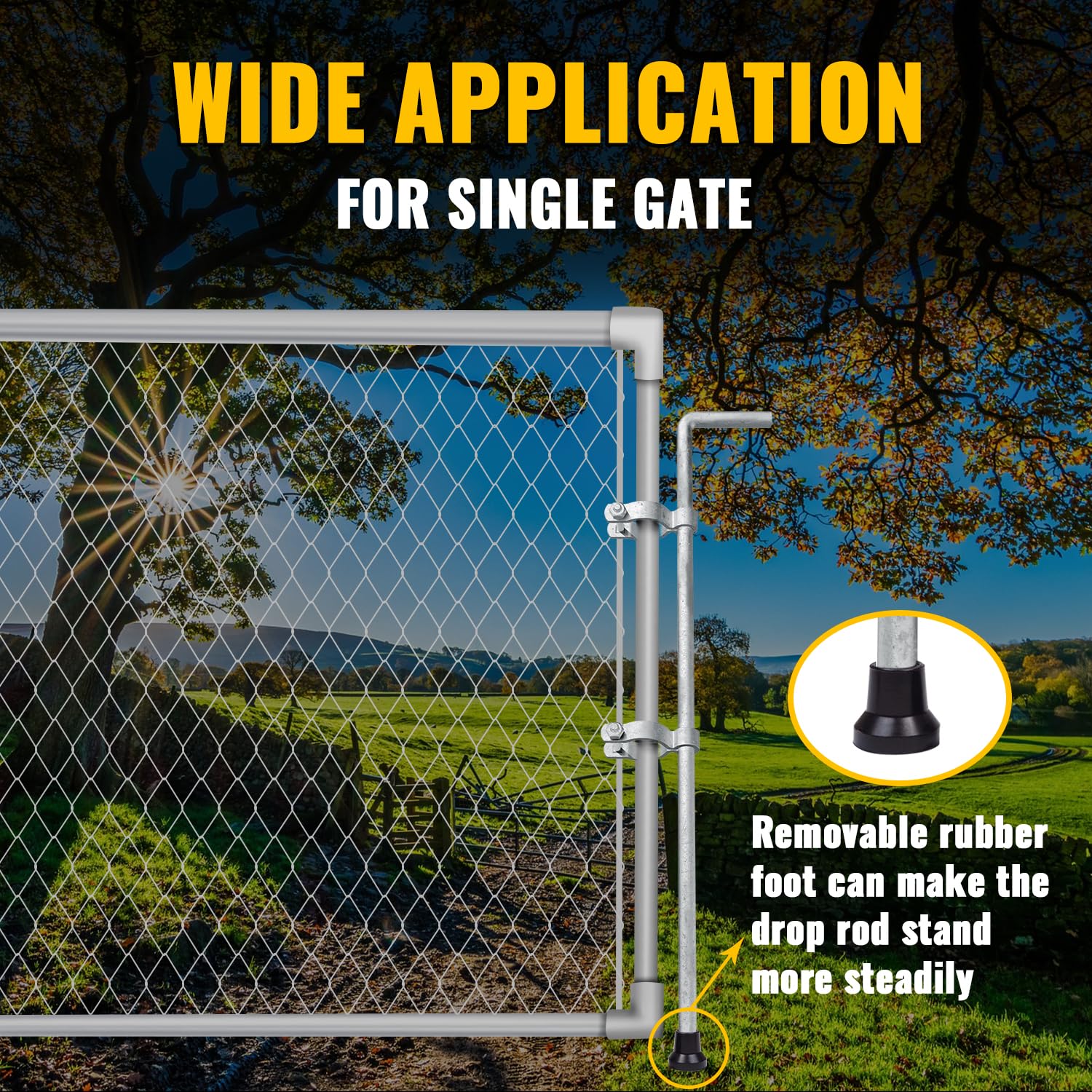 Snapklik.com : Gate Drop Rod 1-3/8" X 32", Heavy Duty Cane Bolt For ...