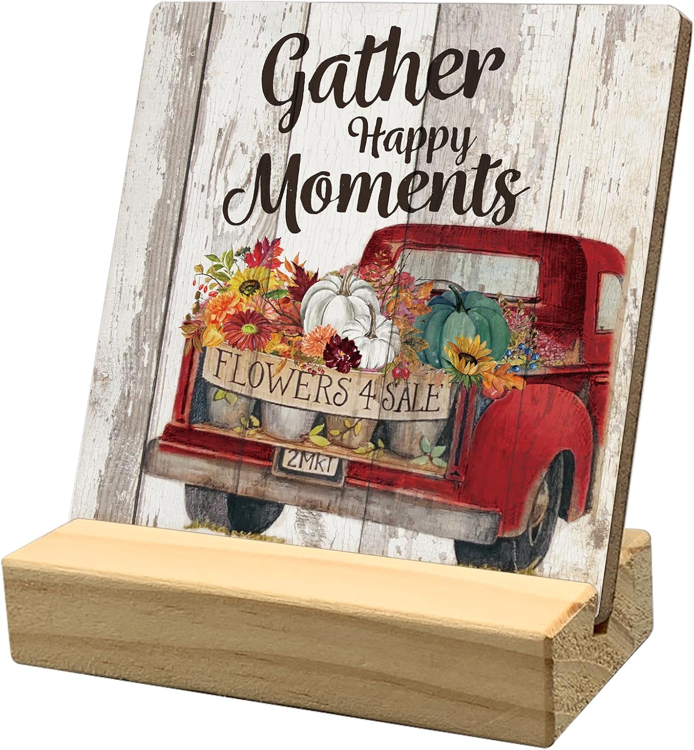 Amazon.com: HONLUNG Fall Home Decor, Farmhouse Pumpkin Gather Happy ...