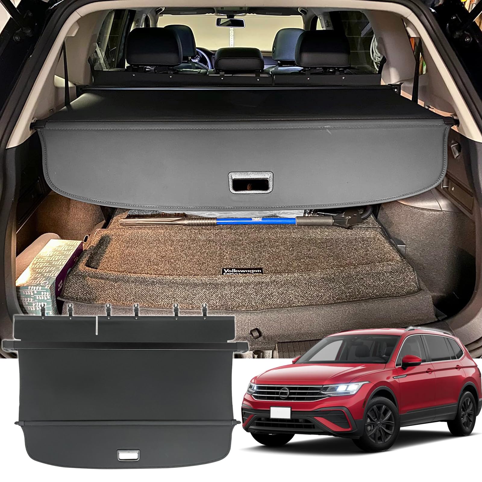 Rear Cargo Area Cover No Drill Retractable Trunk Cargo Cover Shade For ...