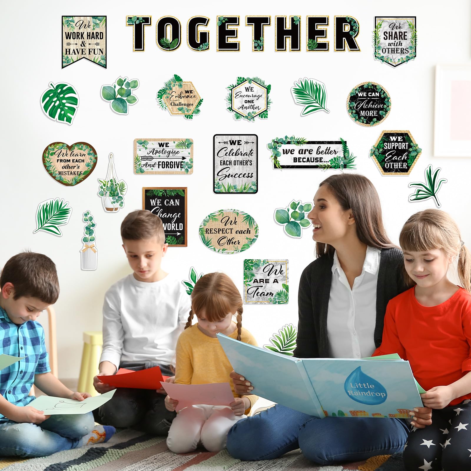 Snapklik.com : 32 Pcs Eucalyptus Together Bulletin Board Set Together ...