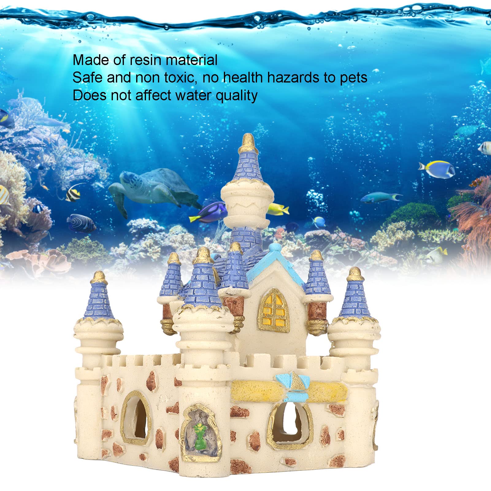 Snapklik.com : Aquarium Resin Castle Decoration, Fish Tank Castle Cave ...