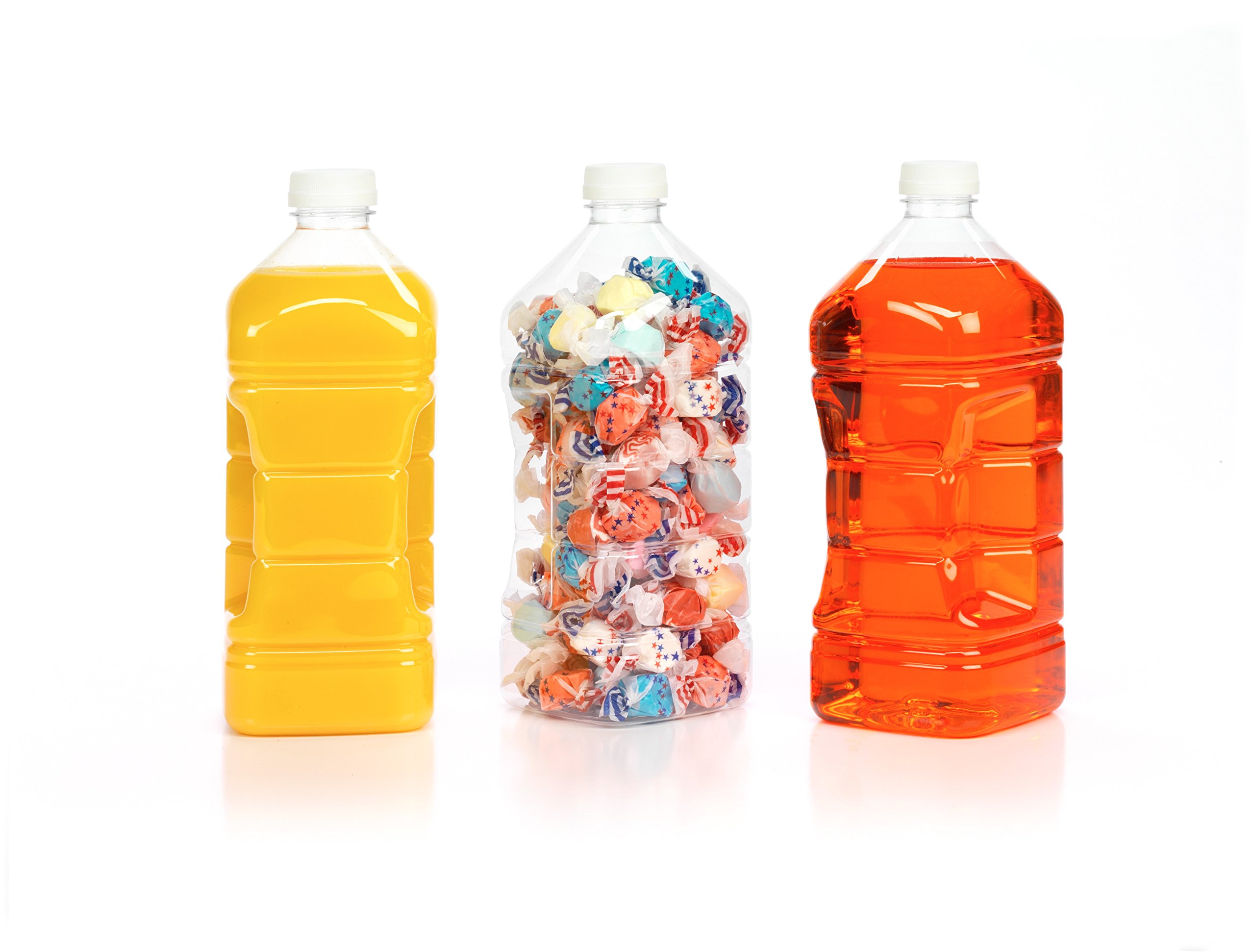 Amazon.com: (4) 64 oz. Clear Food Grade Plastic Juice Bottles with ...