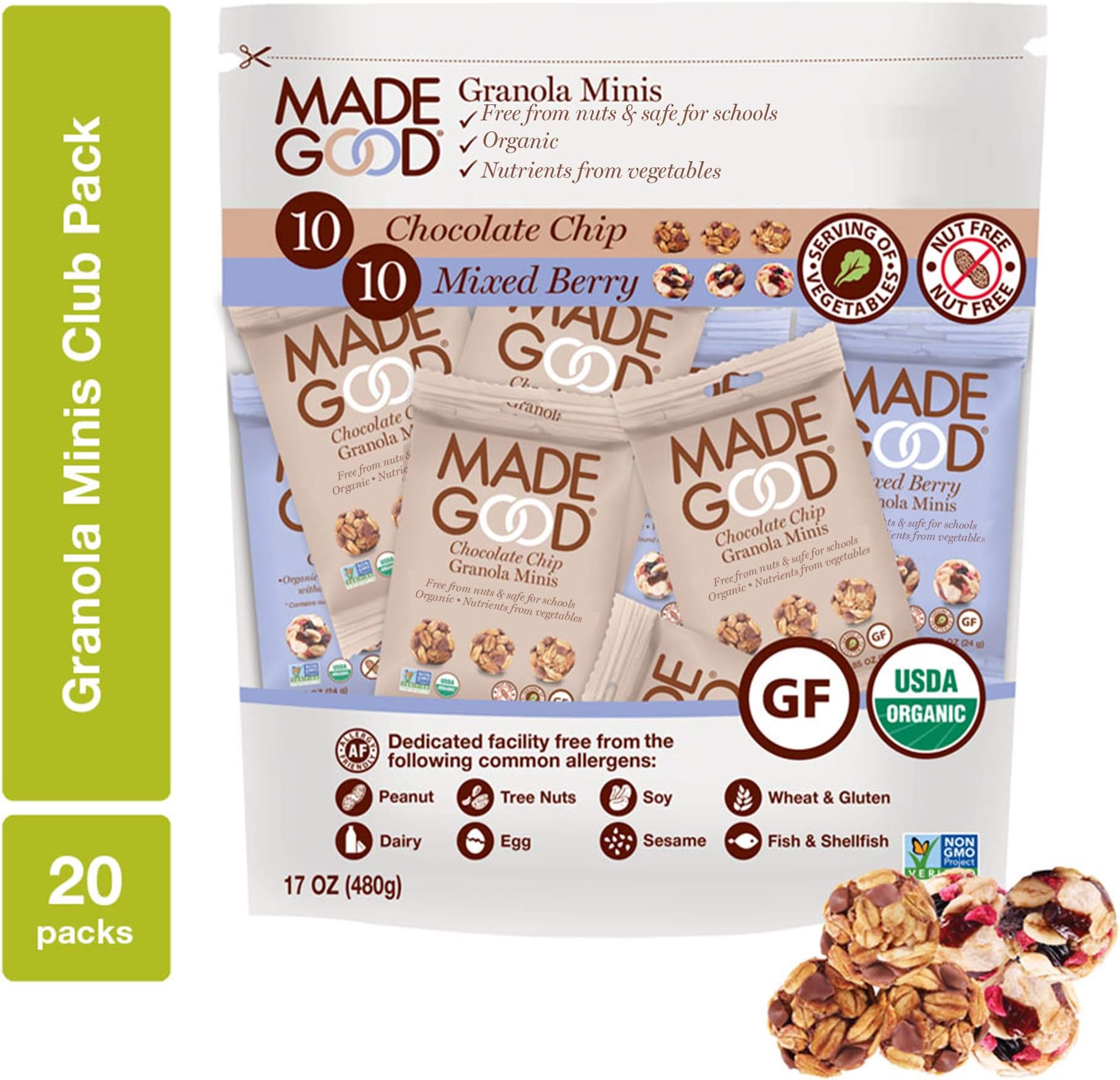 Amazon.com: MadeGood Granola Minis 30 Pack Variety Pack - 3 Flavors ...